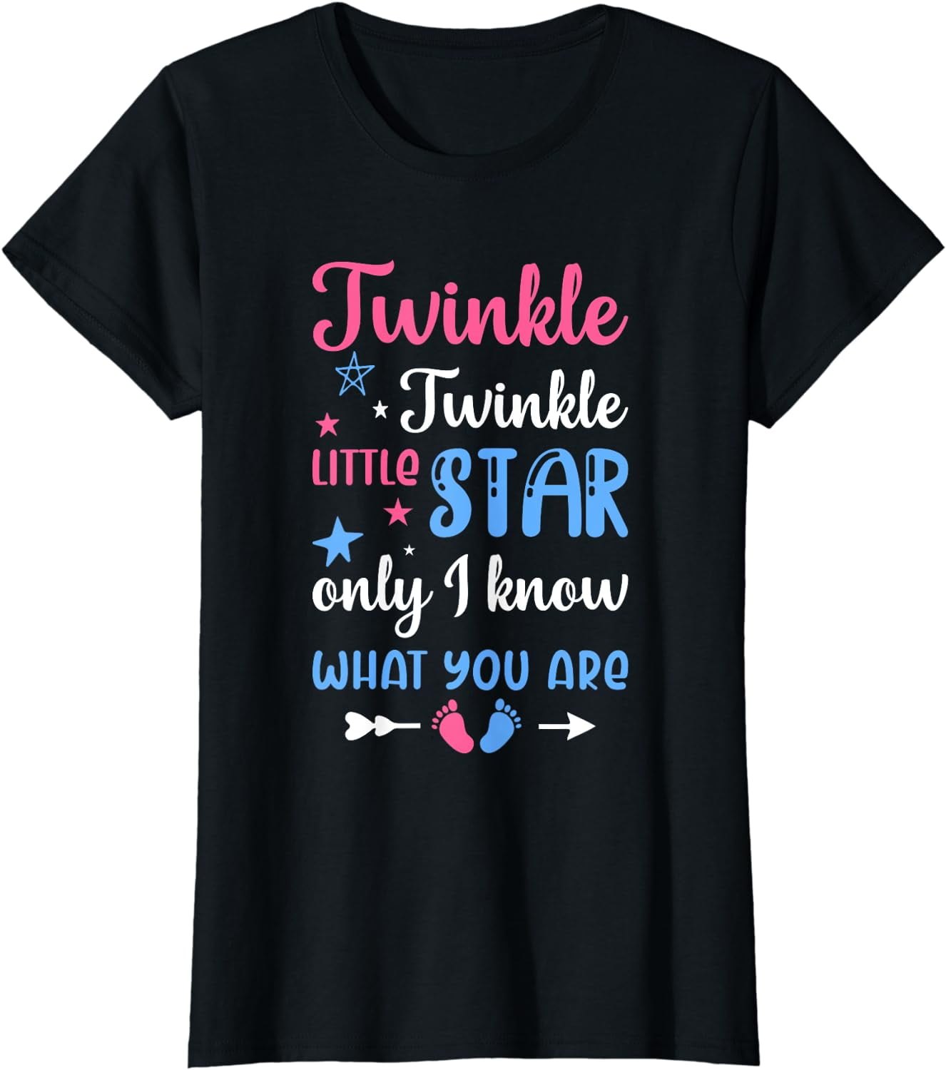 Twinkle Twinkle Little Star Baby Gender Reveal Outfit T-Shirt - Walmart.com