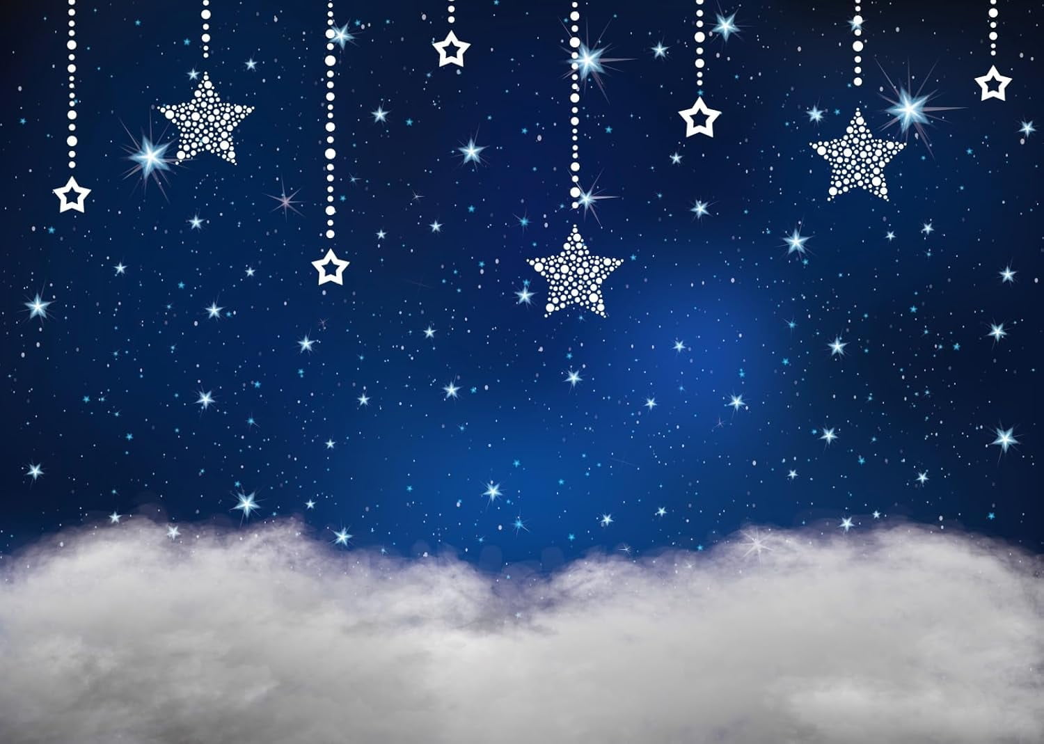 Twinkle Twinkle Little Star Backdrop Navy Blue Galaxy Starry Sky Sliver ...