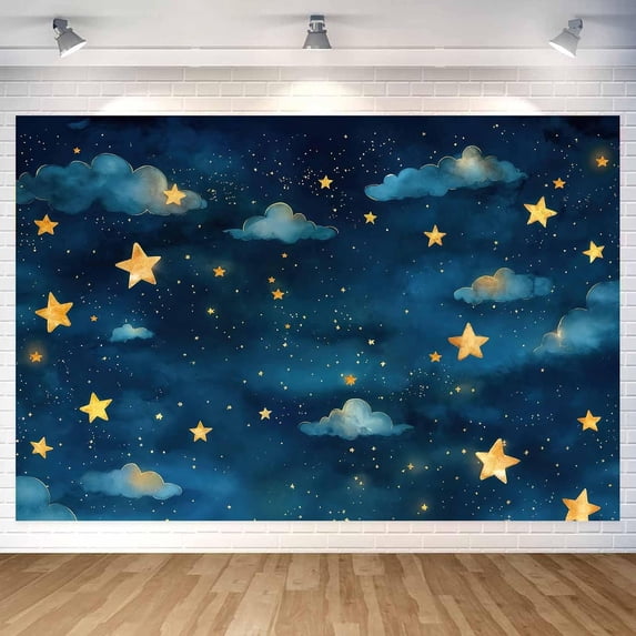 Twinkle Twinkle Little Star Backdrop Night Sky Happy Birthday ...