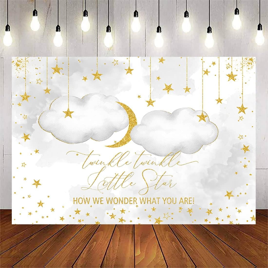 Twinkle Twinkle Little Star Backdrops Decorations White Clouds and Moon ...