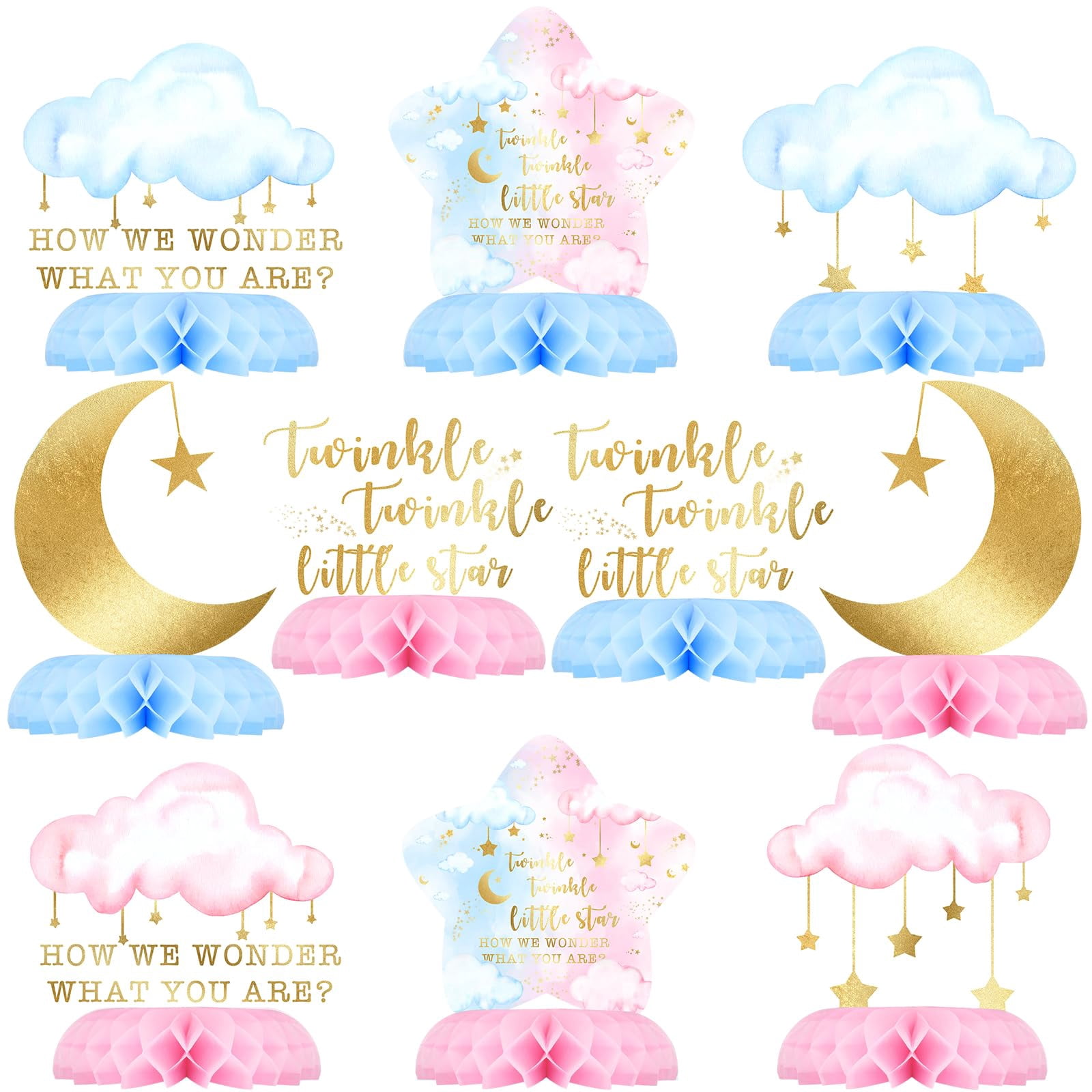 Twinkle Twinkle Little Star Centerpieces – 10PCS Honeycomb Table ...