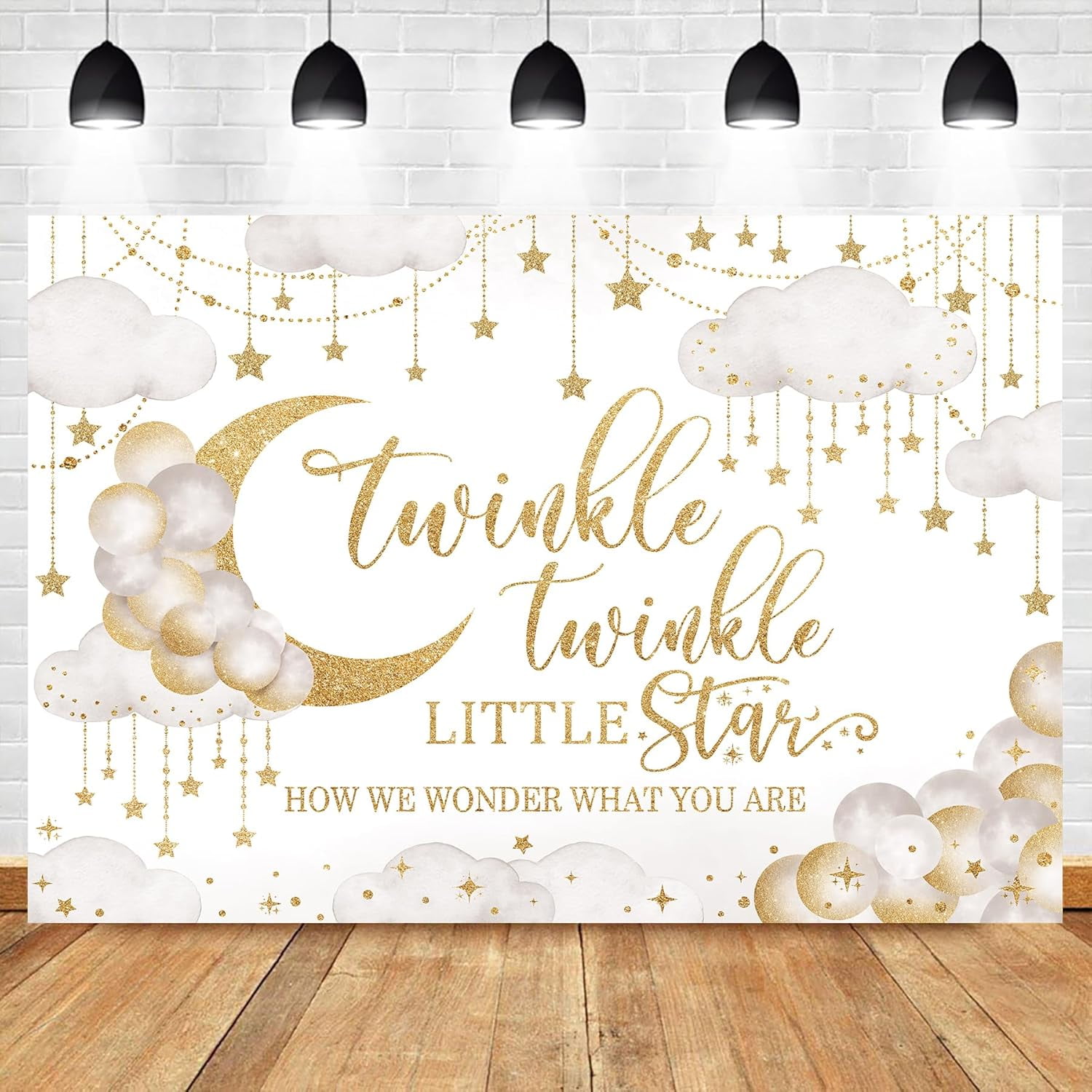 Twinkle Twinkle Little Star Gender Reveal Backdrop Feet Polyester ...