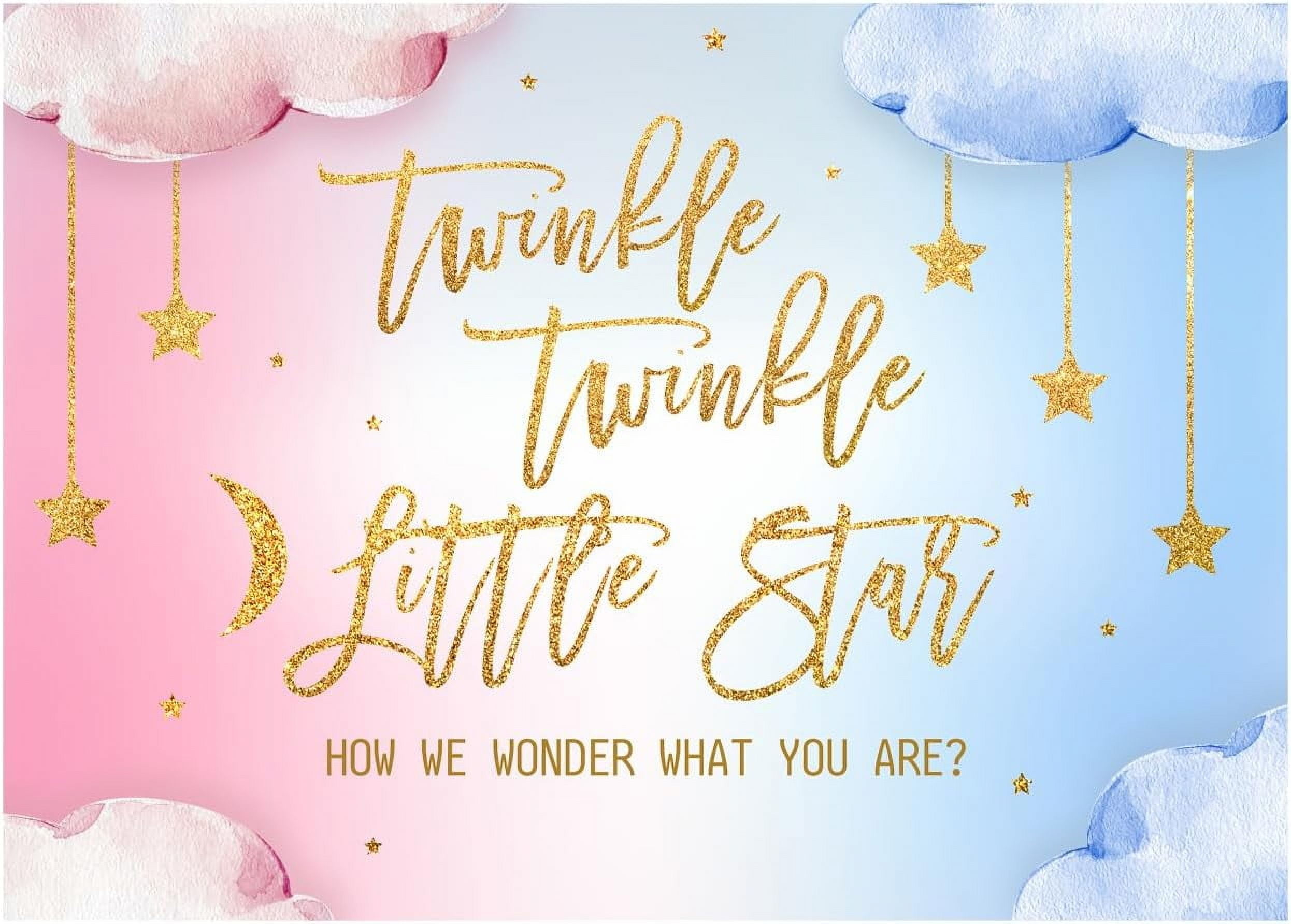Twinkle Twinkle Little Star Gender Reveal Backdrop Twinkle Little Star ...