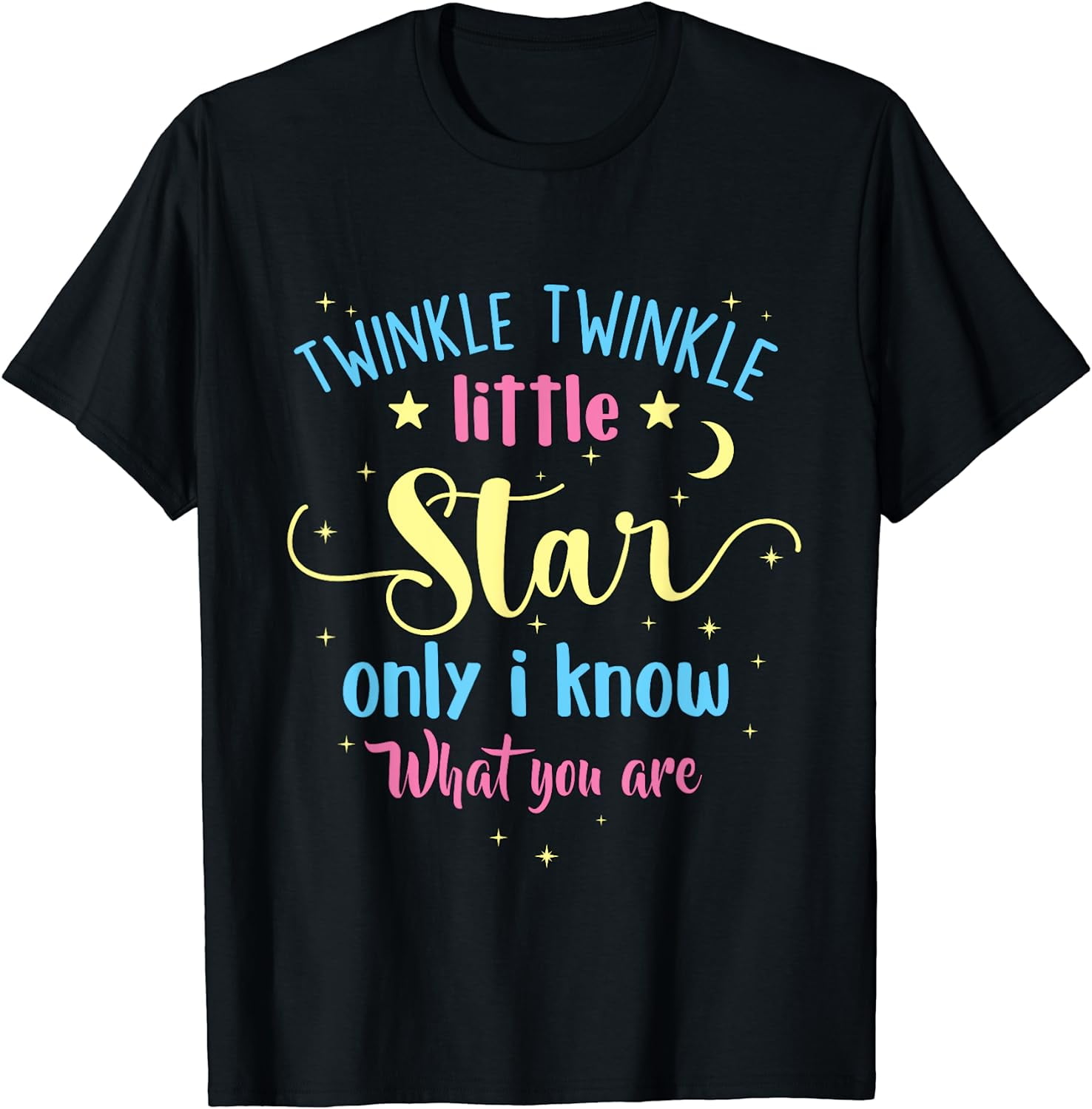 Twinkle Twinkle Little Star Gender Reveal Party Baby Shower T-Shirt Black Medium - Walmart.com