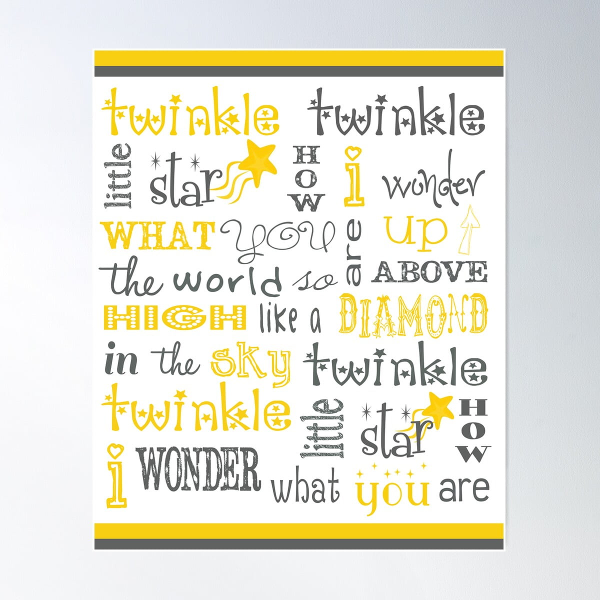 Twinkle Twinkle Little Star Poster Poster Wall Art, Modern Wall Decor ...