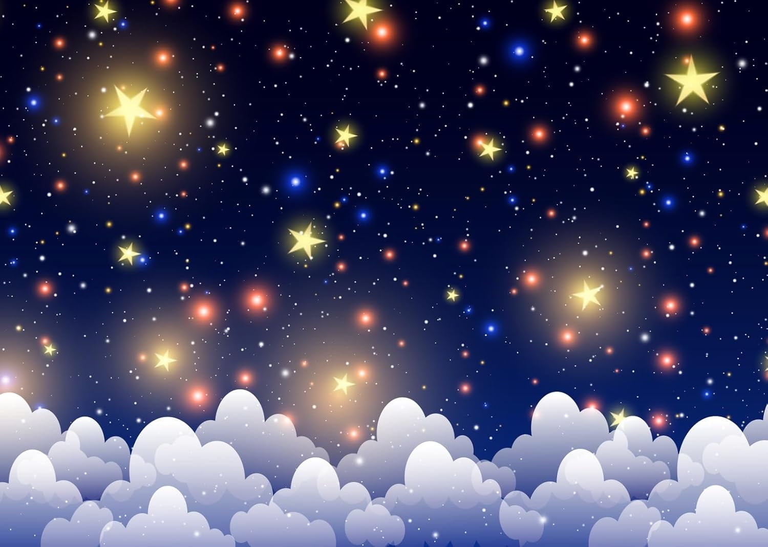 Twinkle Twinkle Littler Star Backdrops Galaxy Starry Sky Colorful Stars ...