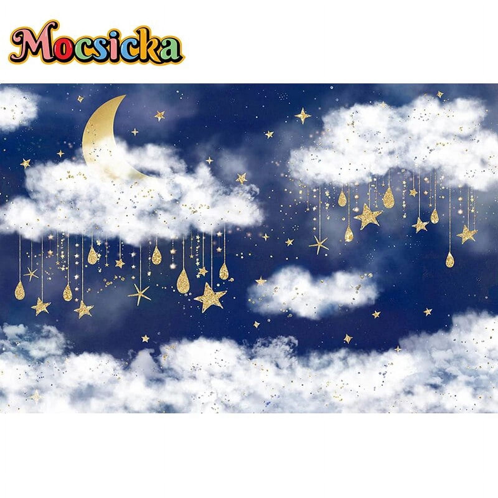 Twinkle Twinkle Newborn Photography Background Starry Sky Gold Stars ...