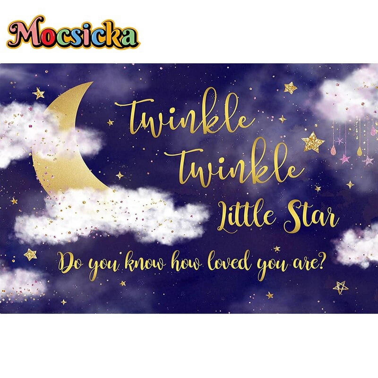 Twinkle Twinkle Newborn Photography Background Starry Sky Gold Stars ...