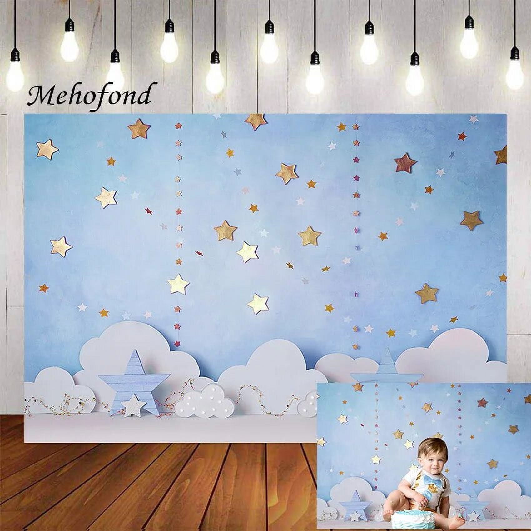 Twinkle Twinkle White Cloud Boy 1st Birthday Cake Smash r Backdrop Photo Studio - Walmart.com
