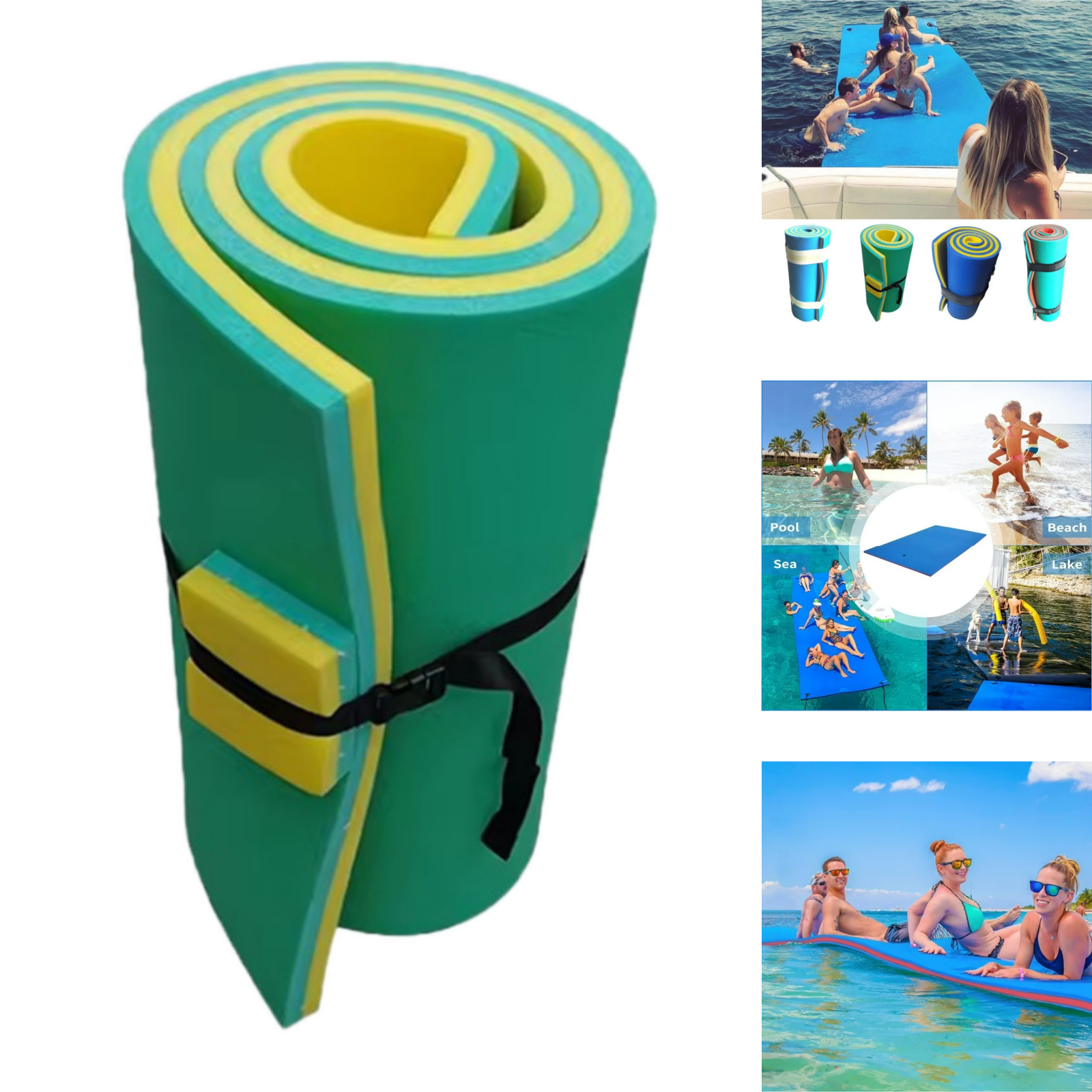 Twinkling 2025 Latest Floating Water Mat - 3-Layer XPE Foam Lily Pad ...