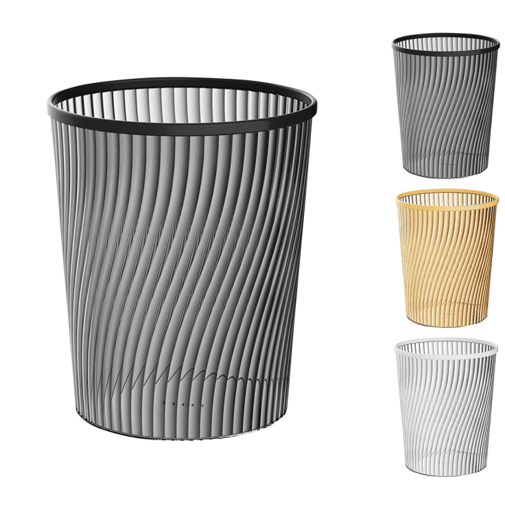 Twinkling 2025 Latest Gold Trash Can - 3 Colors Lightly Threaded Trash ...