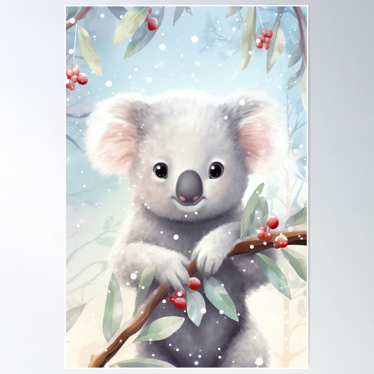 Twinkling Koala Poster Wall Art, Modern Wall Decor For Living Room ...
