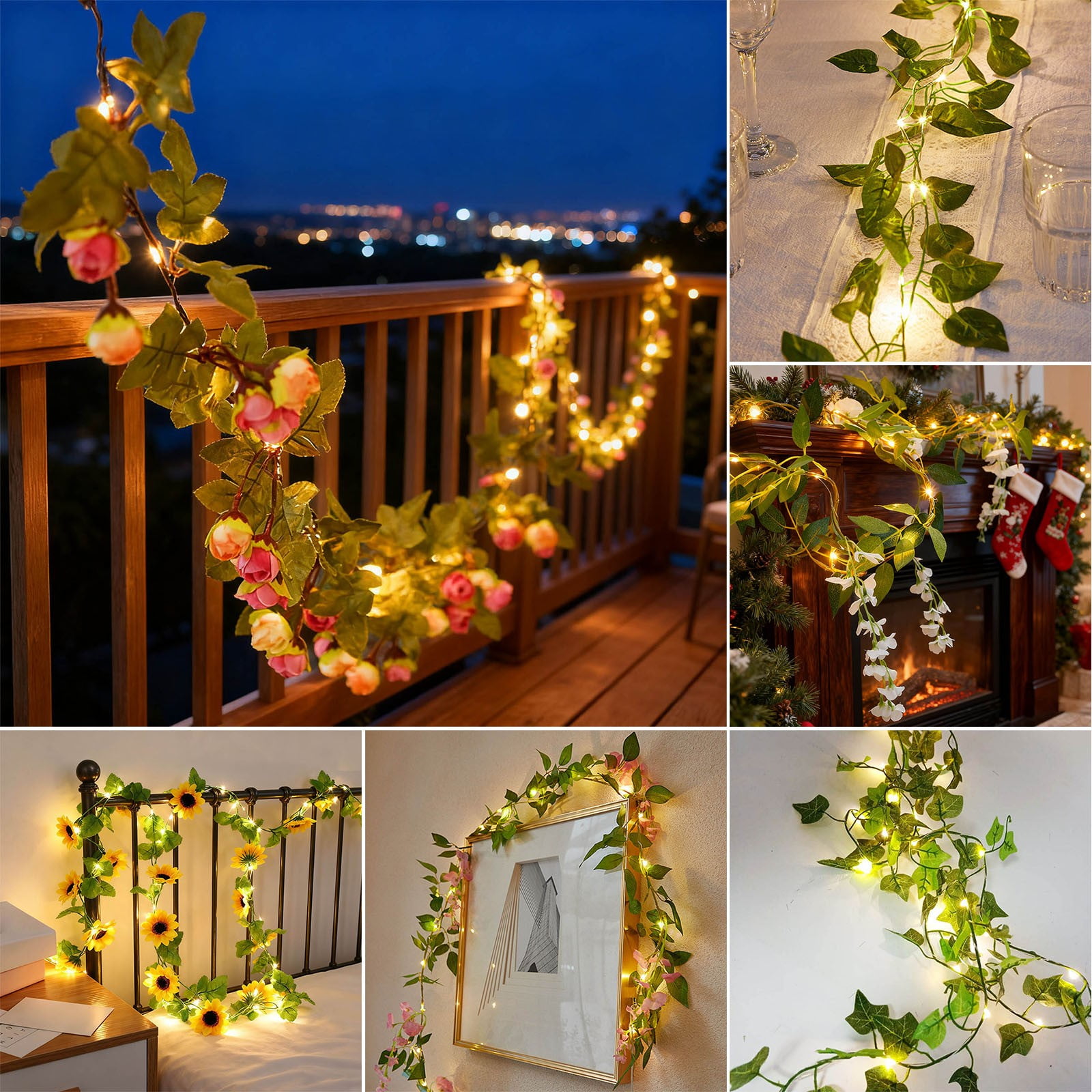 Twinkling Olive Leaf Garland Light, Warm White LED String, Battery ...