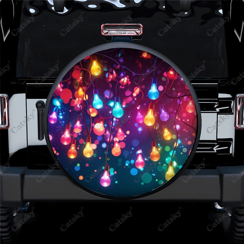 Twinkling String Lights Art Polyester Universal Spare Wheel Tire Cover ...
