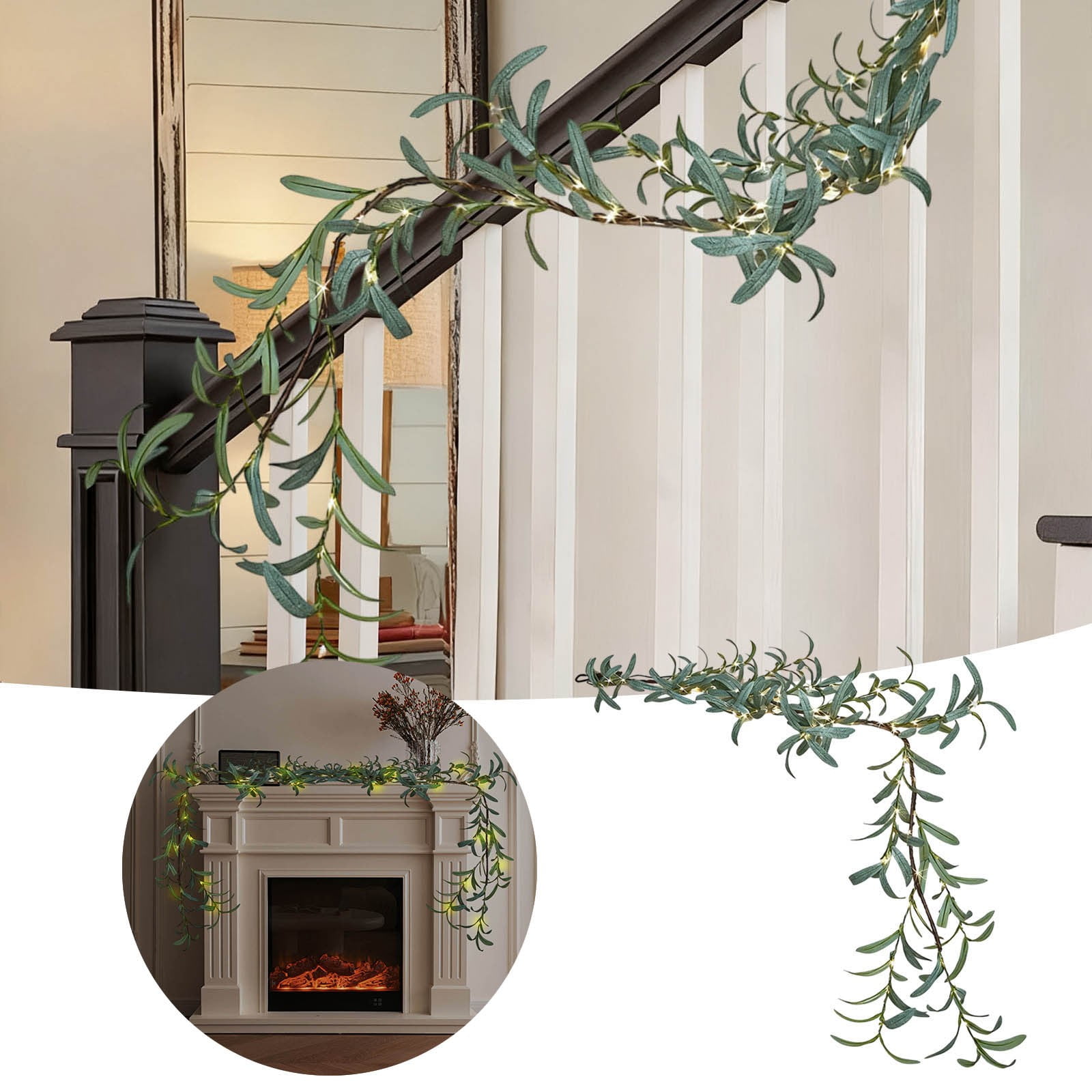 Twinkling Tree Fairy Light Olive Vine, 6FT 96 LED Fairy Lights Prelit ...