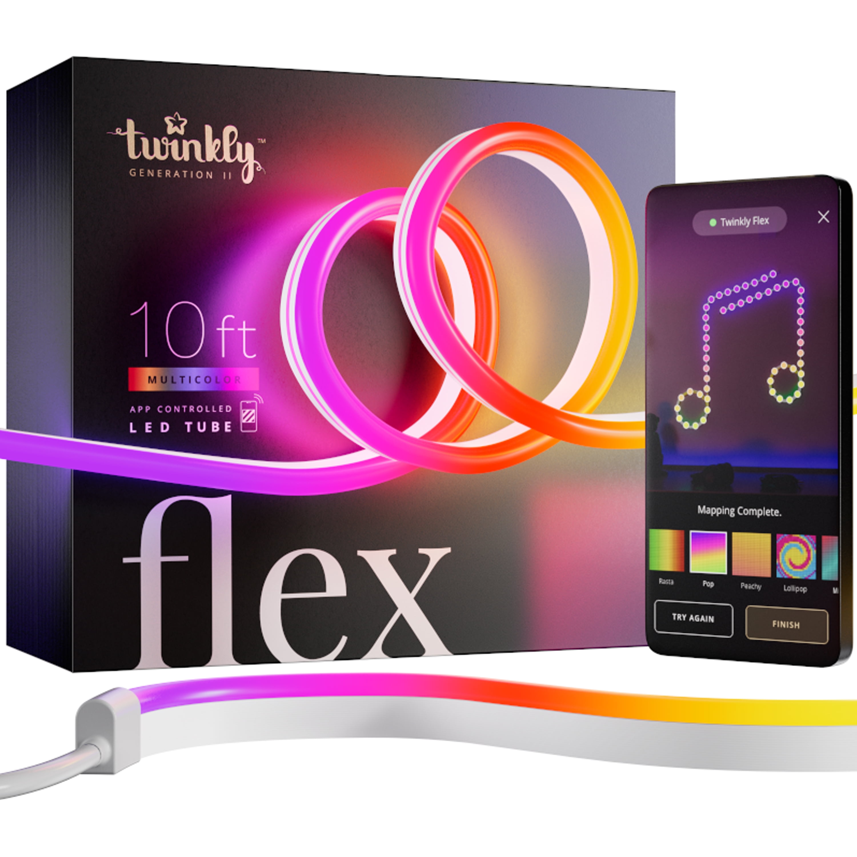 Twinkly 10ft Flex Neon Strip Lights App-Controlled Flexible Light Tube ...