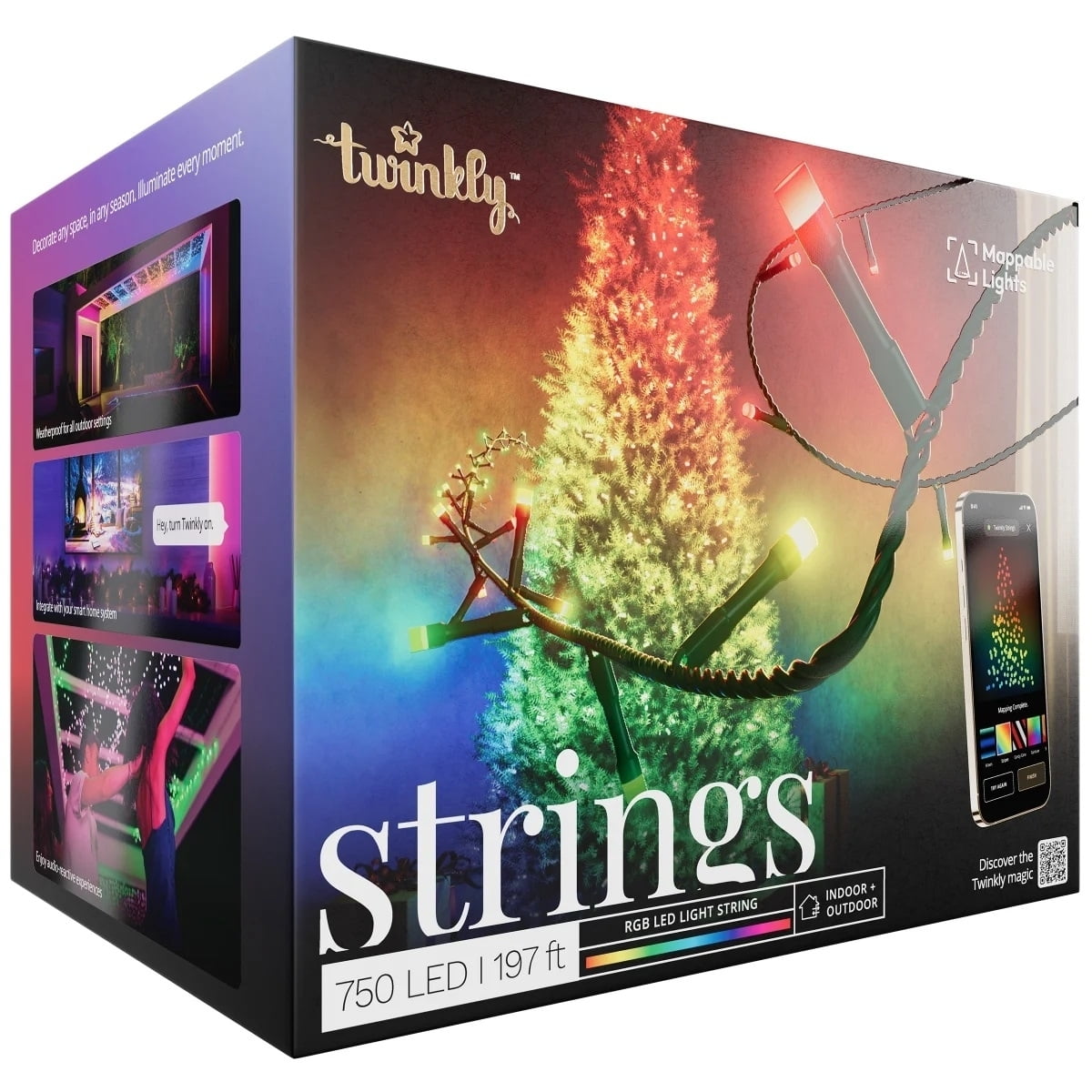 Twinkly App-Controlled Light Strings-1 String, 750 lights Per String ...