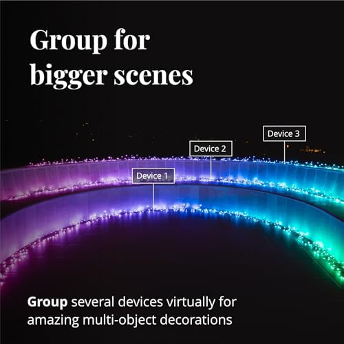 Twinkly Cluster 19.7ft RGB, Dense Strip of 400 LED Lights, in- and ...