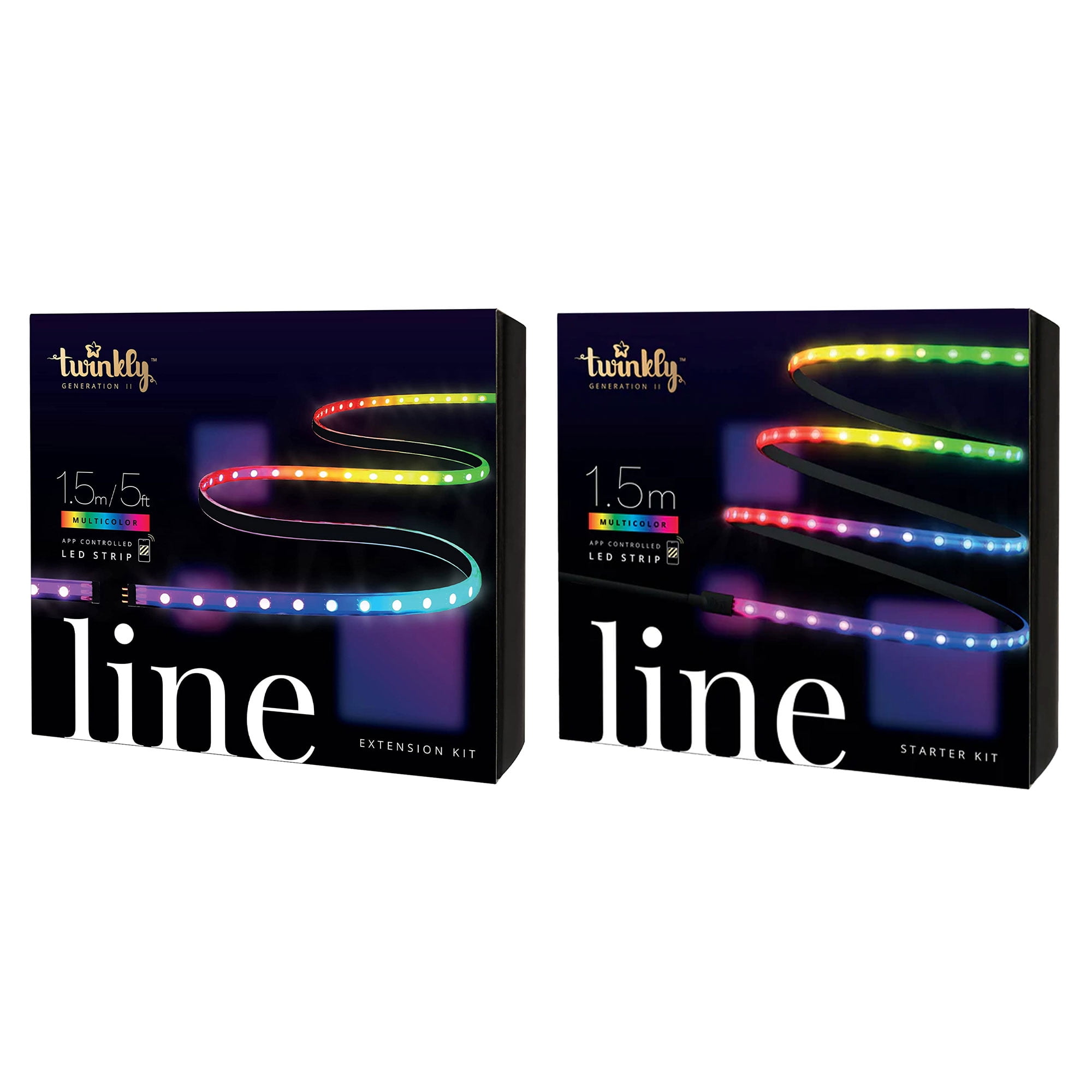 Twinkly Line 5 Ft Adhesive Magnetic LED Light Strip Kit with 5 Ft ...