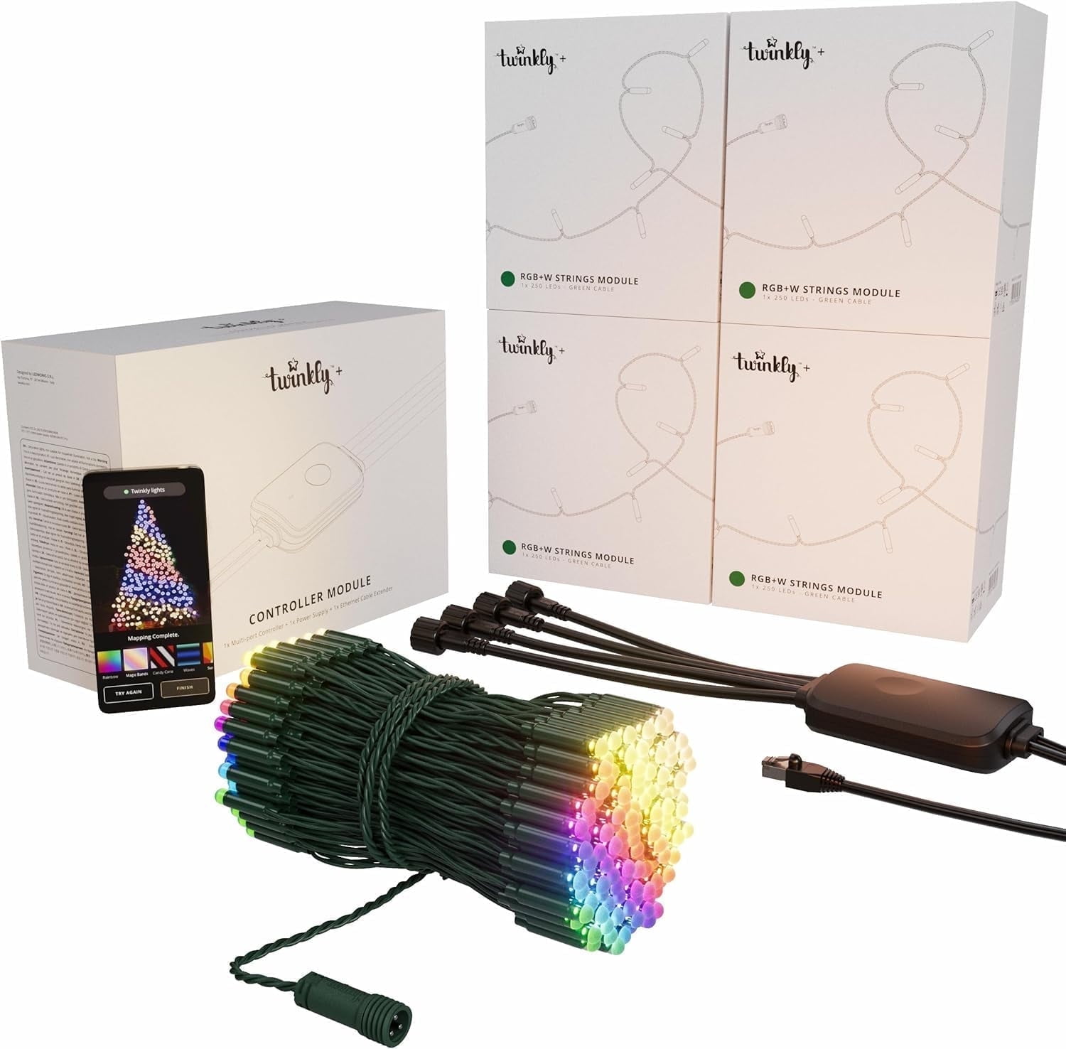 Twinkly Plus Outdoor RGB-W LED String Lights, 1000 Lights, Corded Electric - Walmart.com