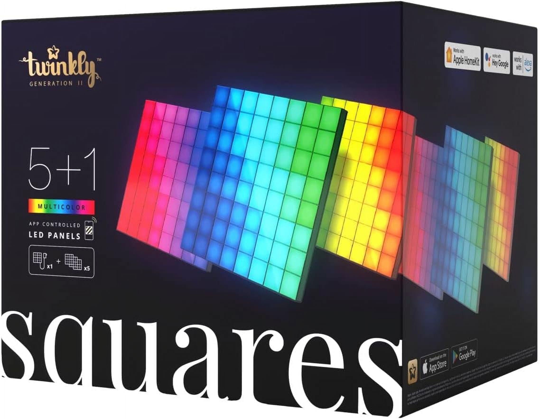 Twinkly Squares LED Wall Panels, 64 RGB Pixels, App-Controlled, 1 ...