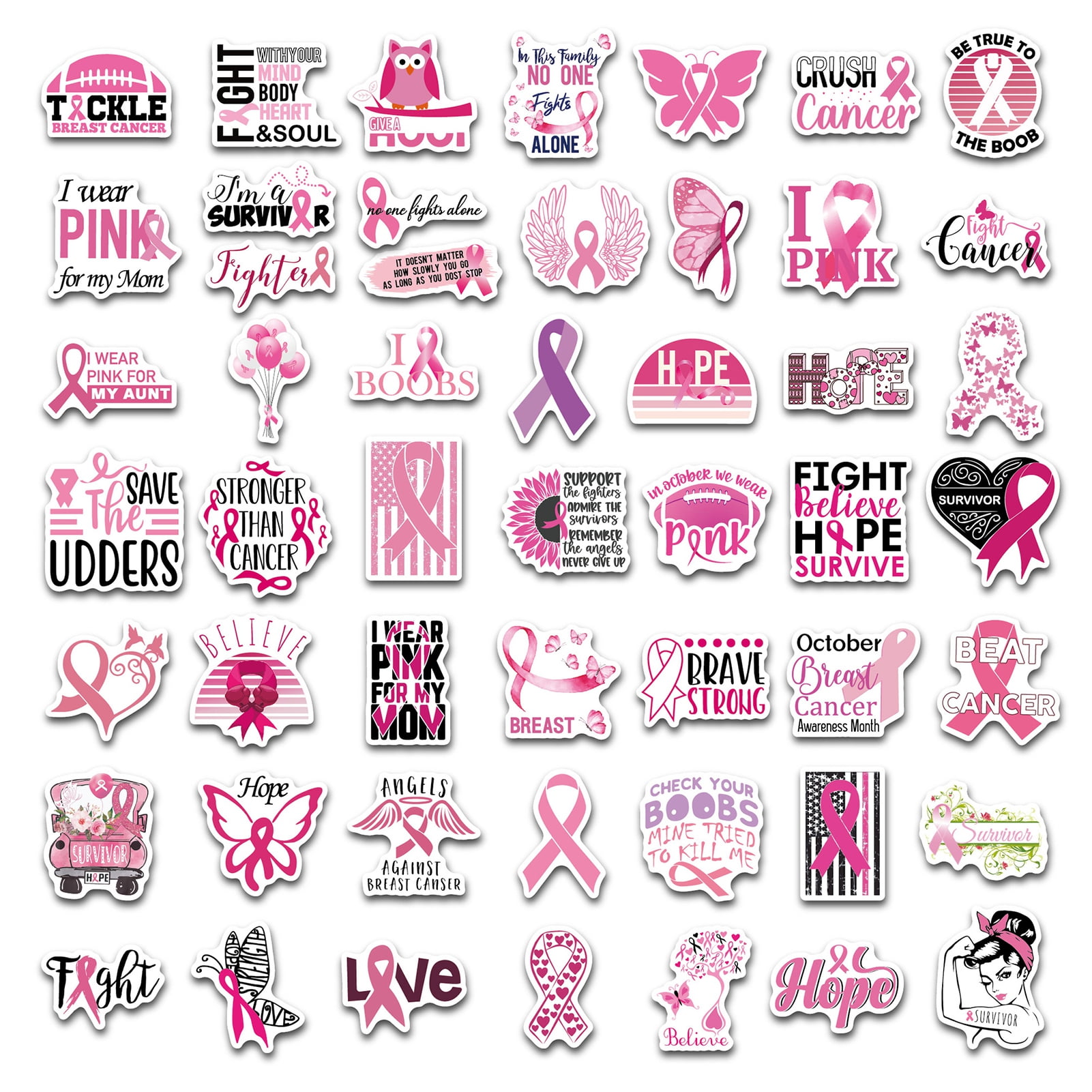 Twinkseal Breast Cancer Awareness Stickers Breast Cancer Awareness Pink ...