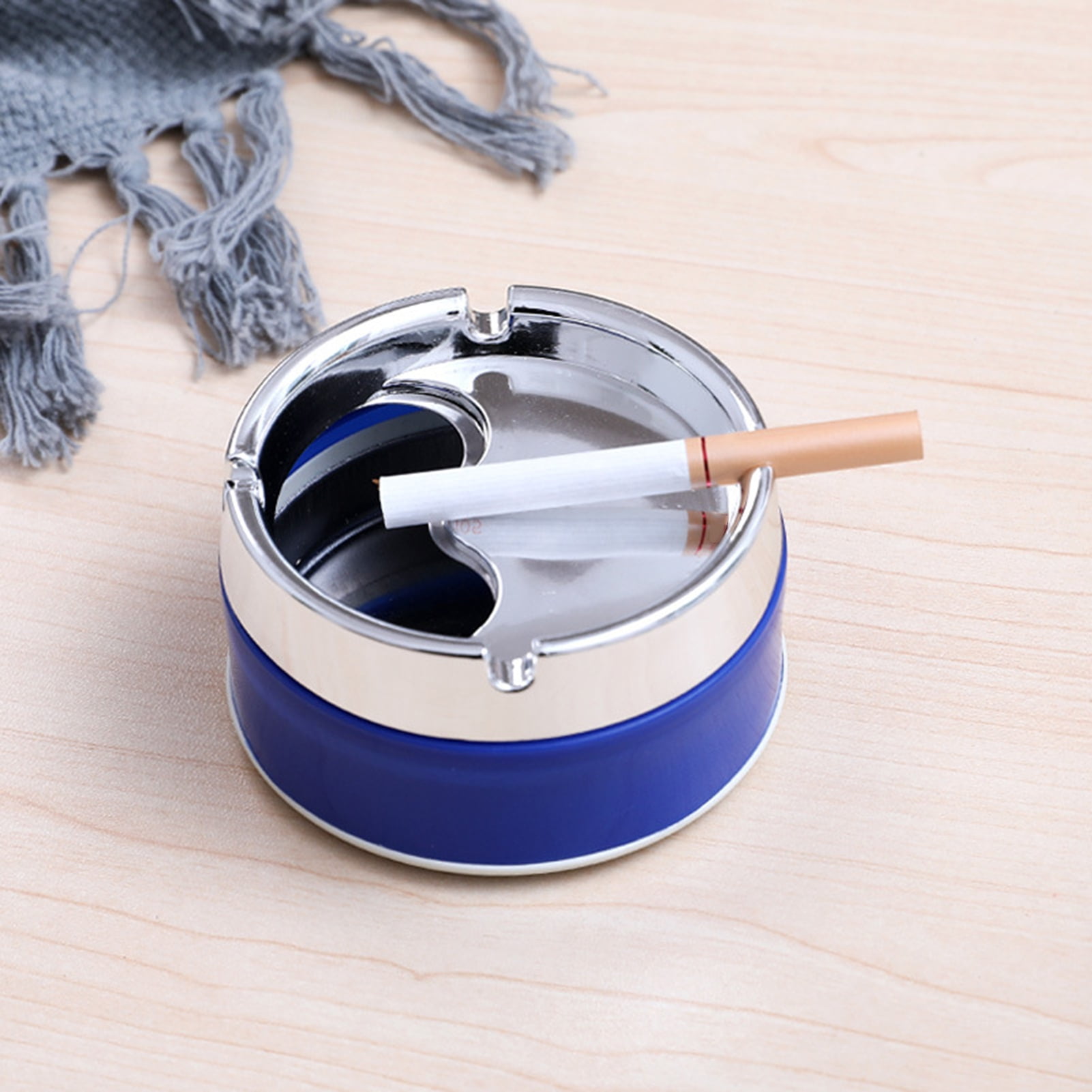 Twinkseal Desktop Ash Tray Stainless Steel Round Ashtray with Design ...
