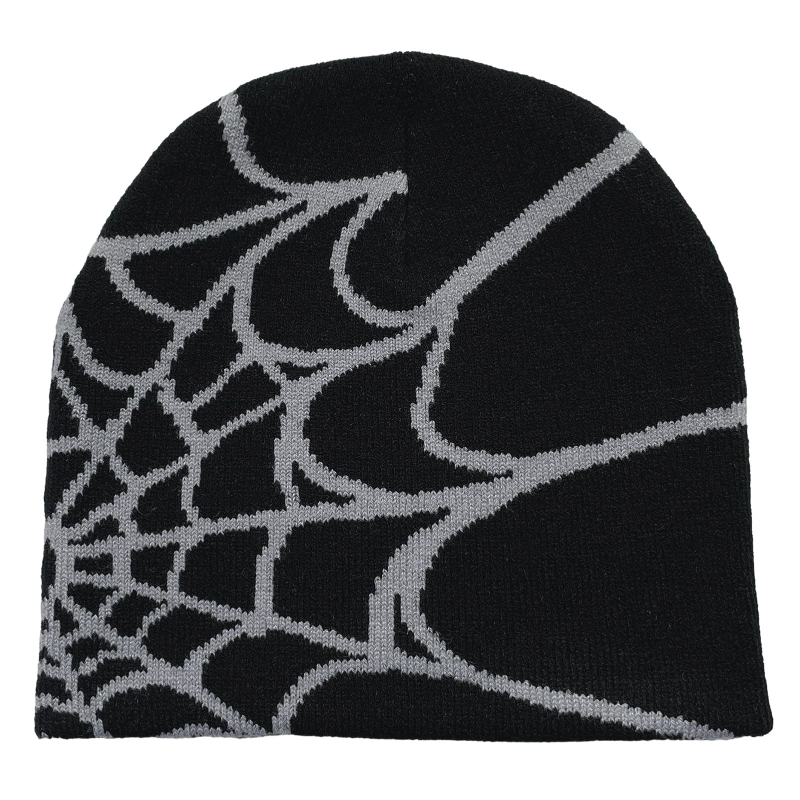Twinkseal Halloween Knitted Winter Hat Spider Web Print Knitted Unisex ...
