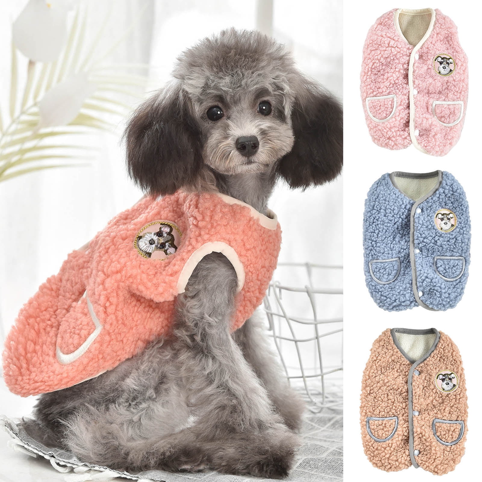 Twinkseal Pet Vest Dogs Pattern Dress-up Adorable Thickened Dog Vest ...