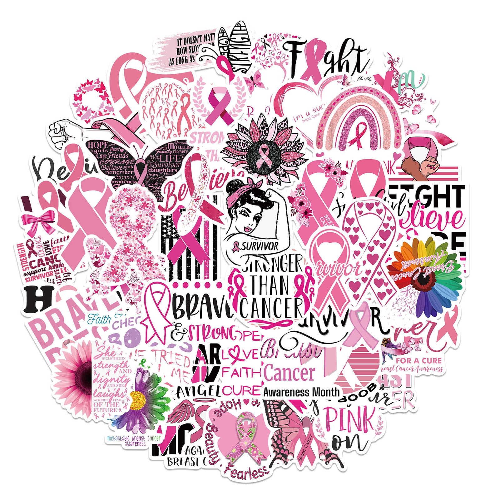 Twinkseal Printed Pattern Adhesive Sticker Breast Disease Awareness ...