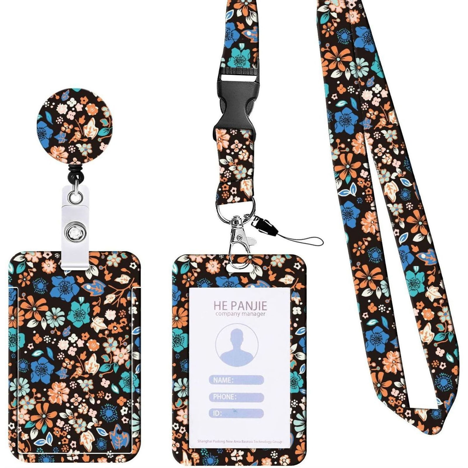 Twinkseal Retractable Lanyard with Card Holder Sunflower Design Id Card ...