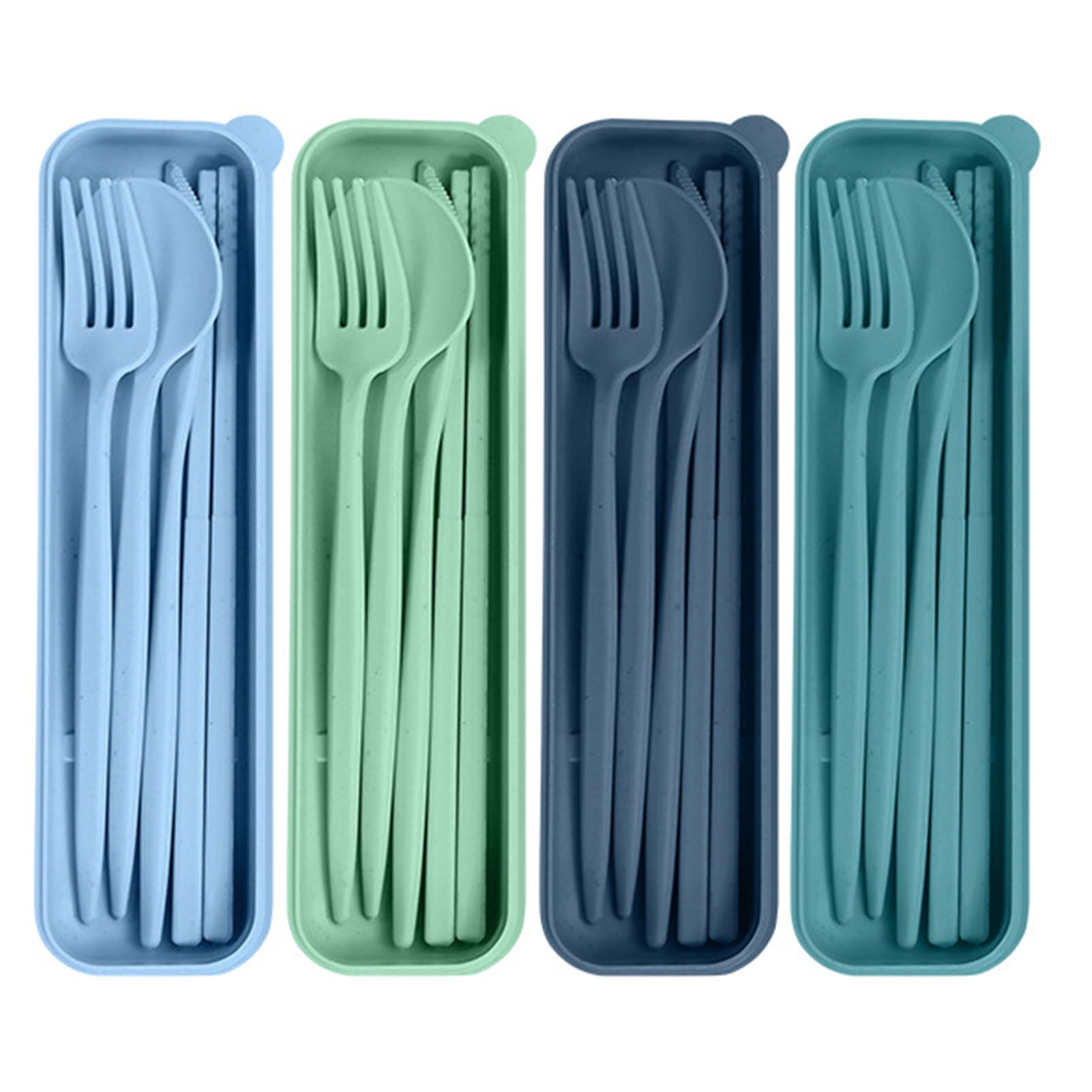 Twinkseal Reusable Lunch Utensil Set 4 Sets Reusable Utensils Set with ...