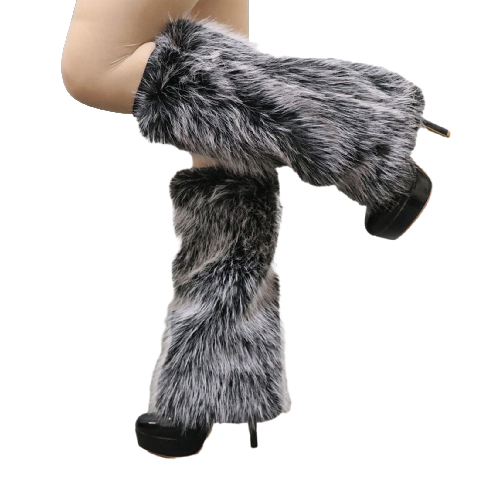 Twinkseal Women Leg Warmers 1 Pair Women Imitation Fox Fur Leg Warmers ...