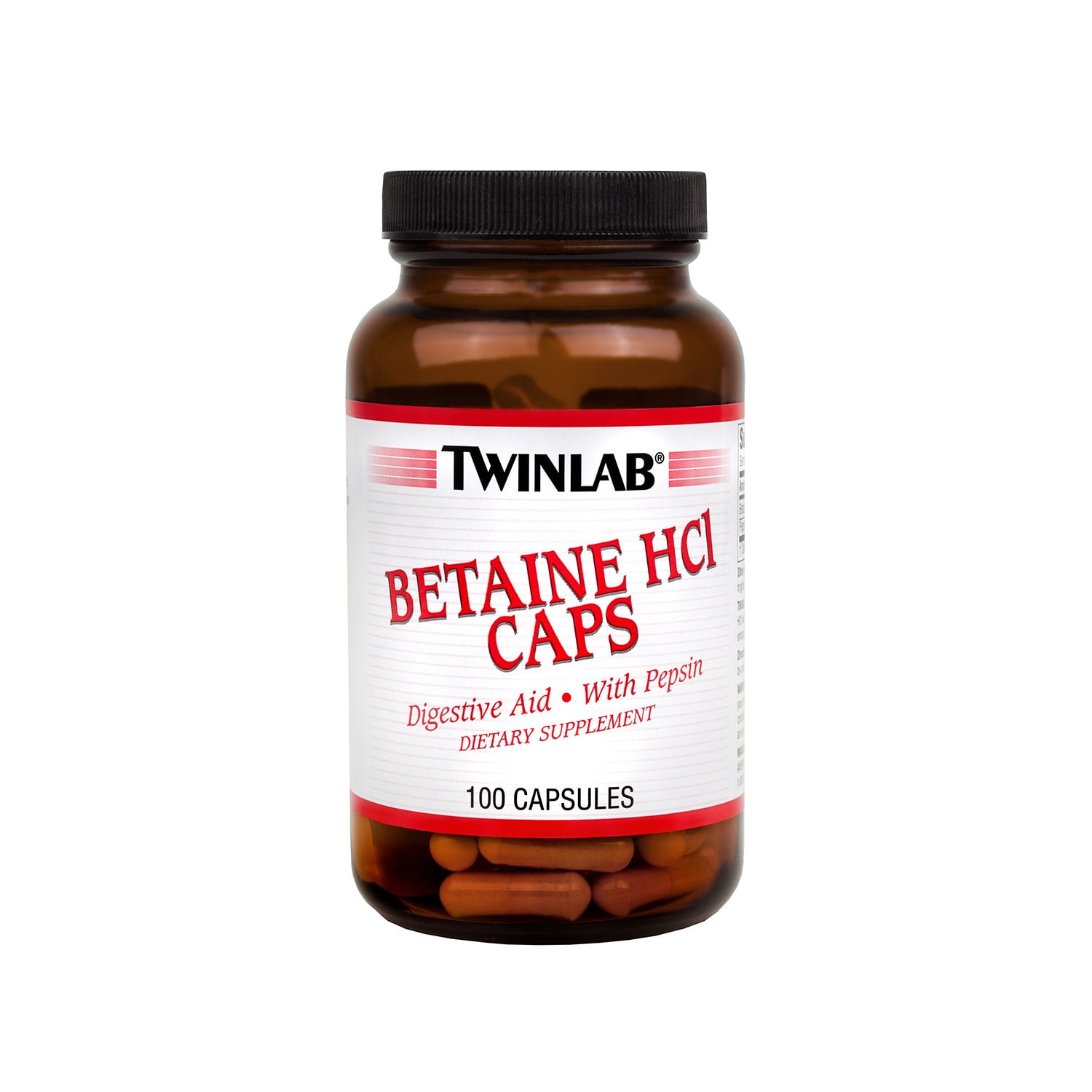 Twinlab Betaine HCl Capsules, 100 Ct - Walmart.com