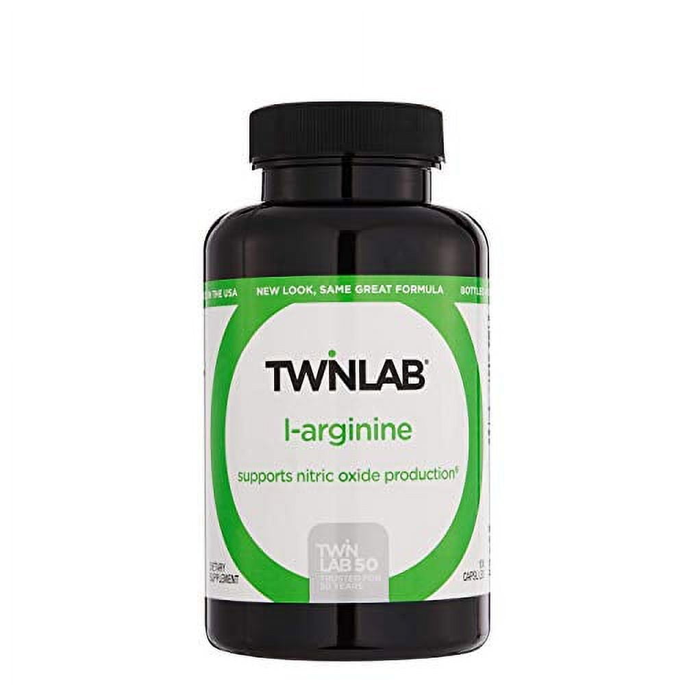 Twinlab L ARGININE 500MG - 100 Cap- Supports Nitric Oxide Production ...
