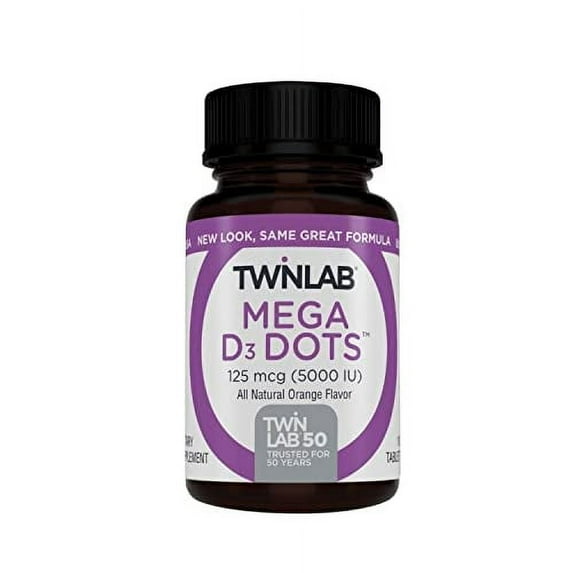 Twinlab Mega D3 Dots 5,000 Iu 100 Tabs - Walmart.com
