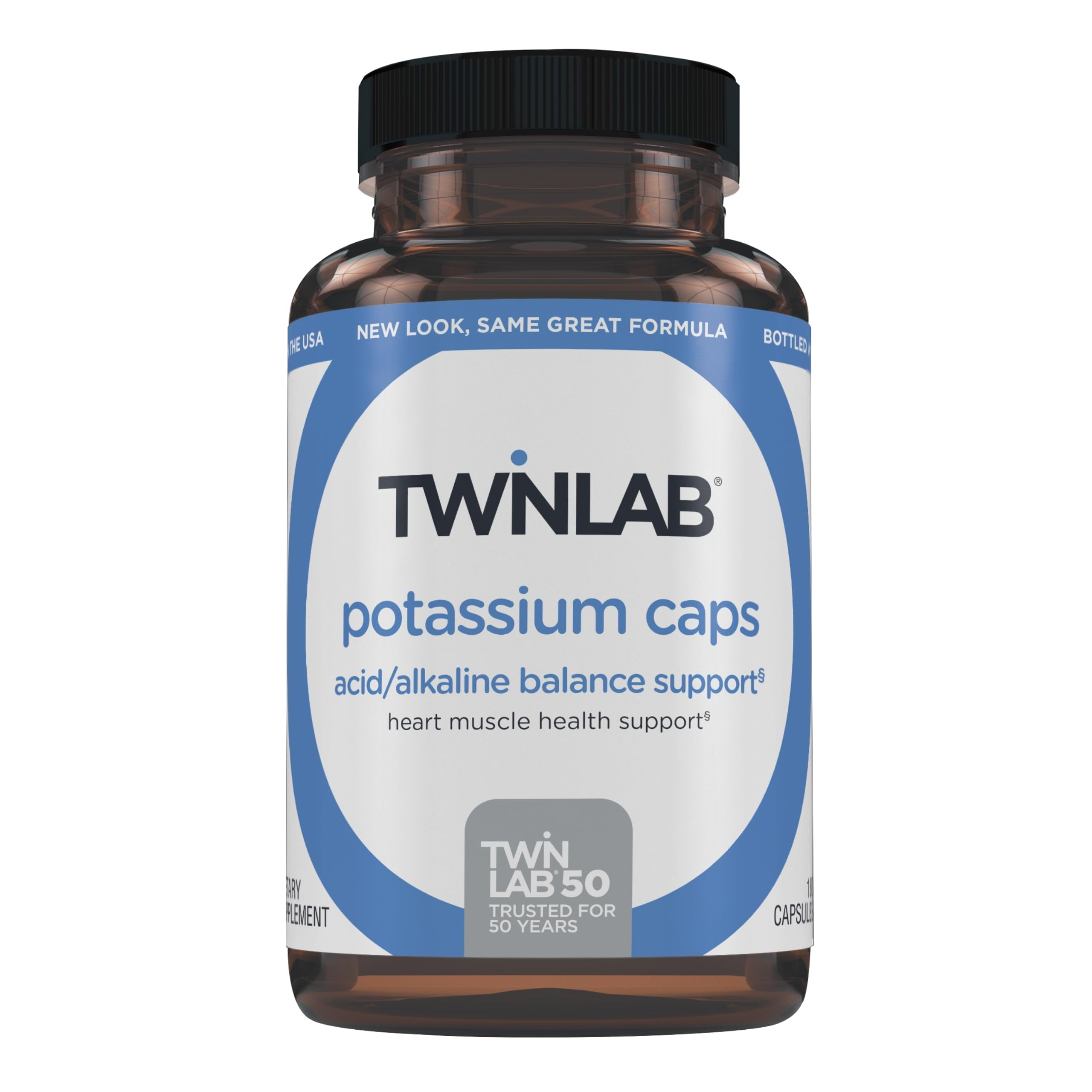 Twinlab Potassium Caps - MSF2 Electrolyte Supplement for Muscle, Heart ...