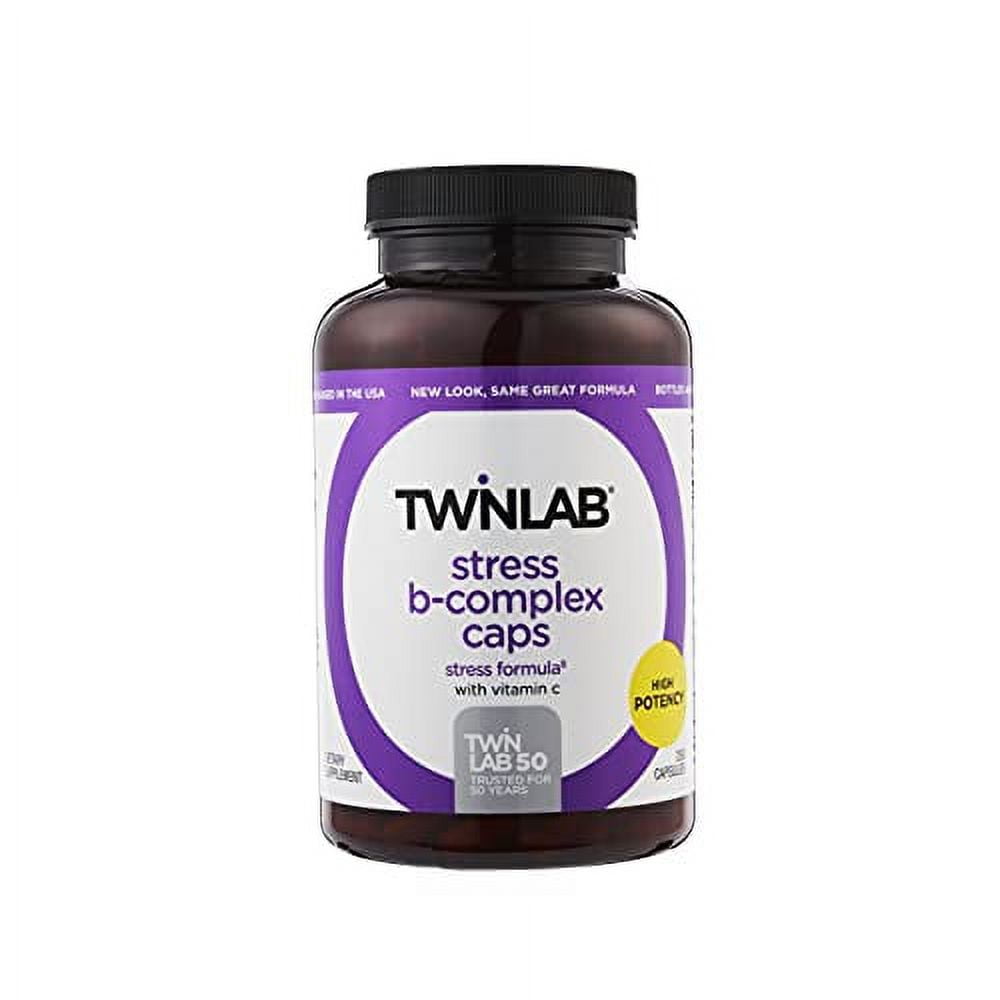 Twinlab High-Potency Stress B-Complex Caps - Energy Boosting Vitamin B ...