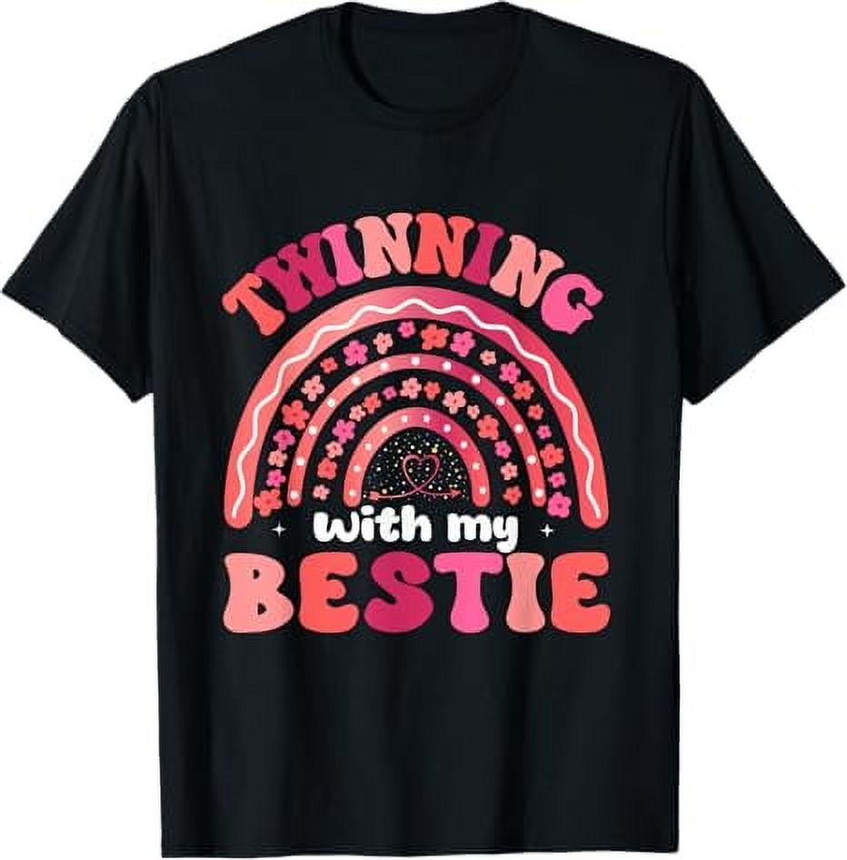 Twinning With My Bestie Girls Teens Best Friend Bff Rainbow T-Shirt ...
