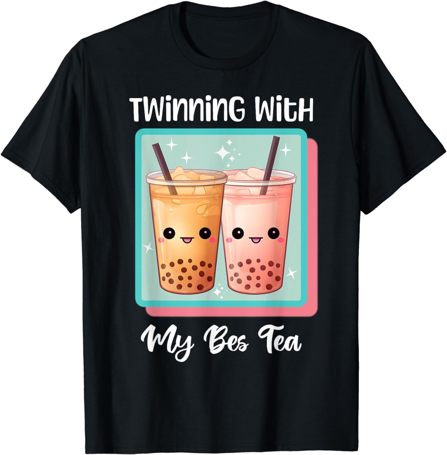 Twinning With My Bestie Spirit Week Twin Day Bes Tea Boba T-Shirt ...