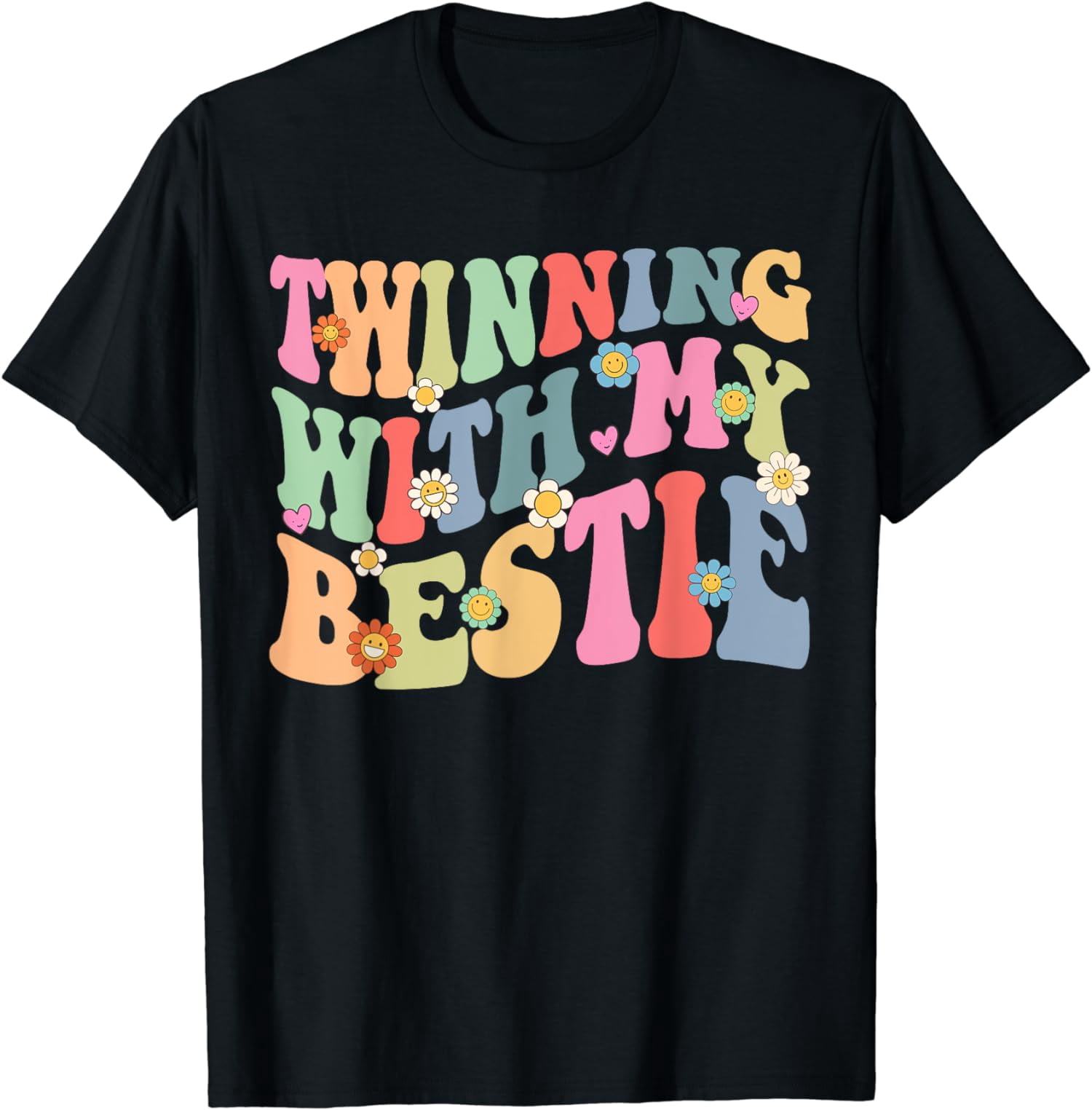 Twinning With My Bestie Spirit Week Twin Day Best Friend 70s T-Shirt ...