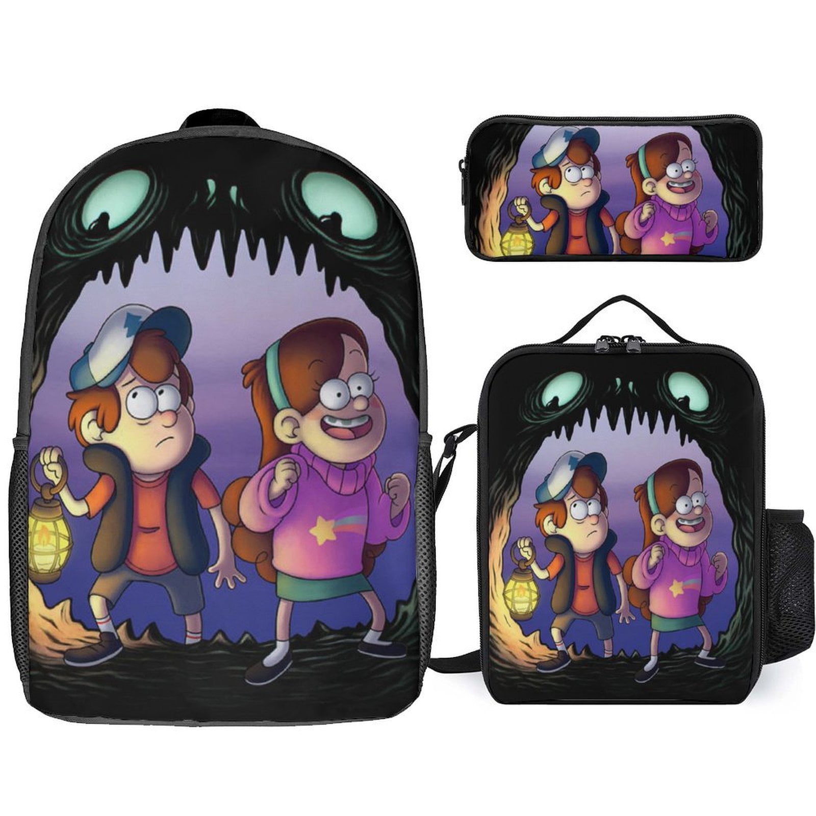 Twins Gravity Falls Mabel Pines Dipper Schoolbag With Lunch Bag Pencil ...