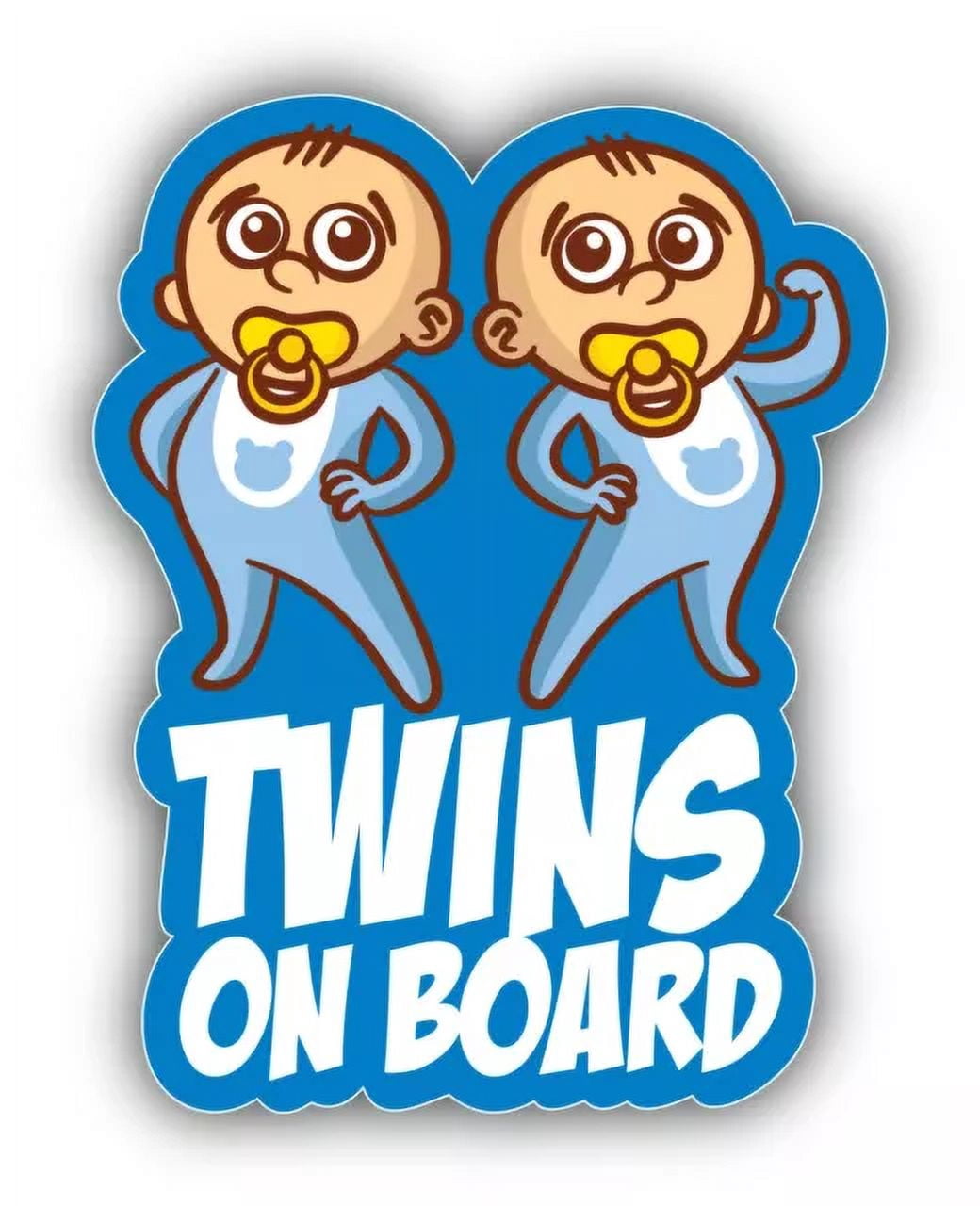 Twins On Board Blue Sticker Phone Decal Water Bottle Stickers Car ...