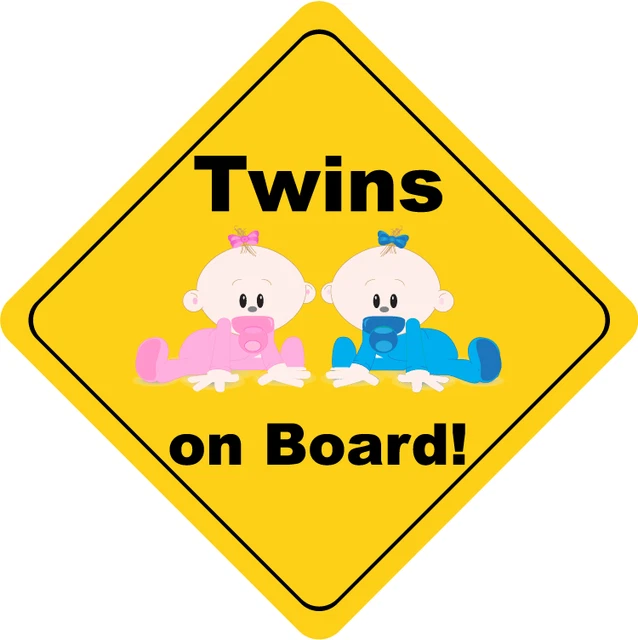 Twins On Board Cute Sticker Phone Decal Water Bottle Stickers Car ...