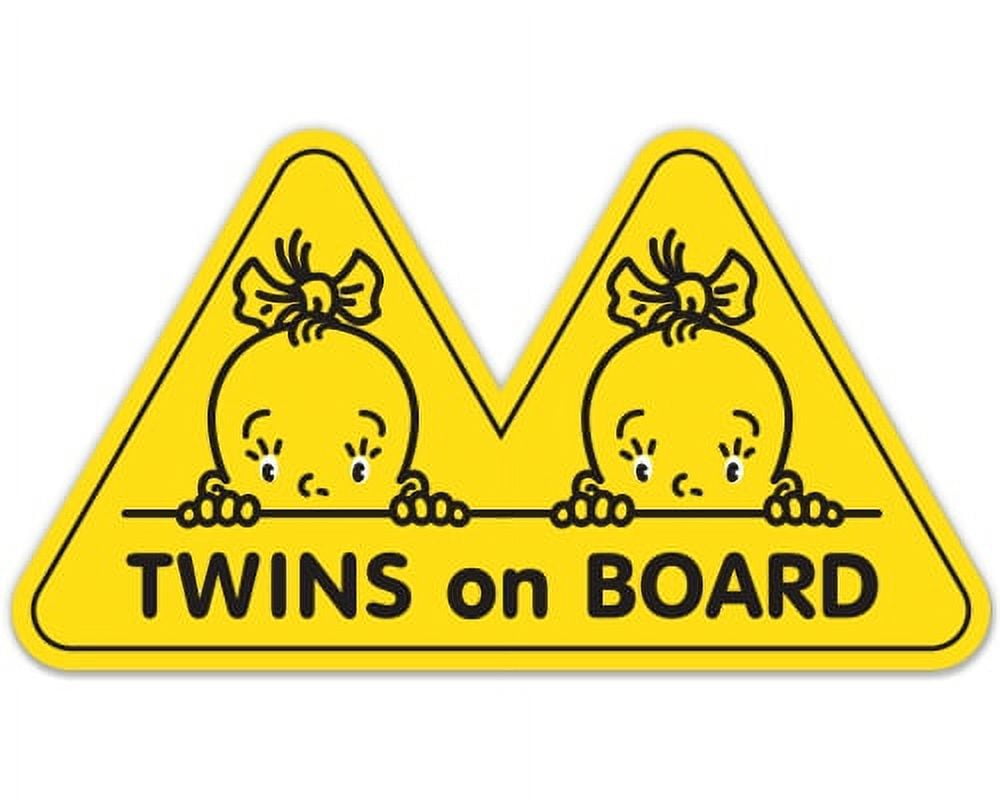 Twins on Board 2 Girls - 5" Vinyl Sticker - For Car Laptop I-Pad ...