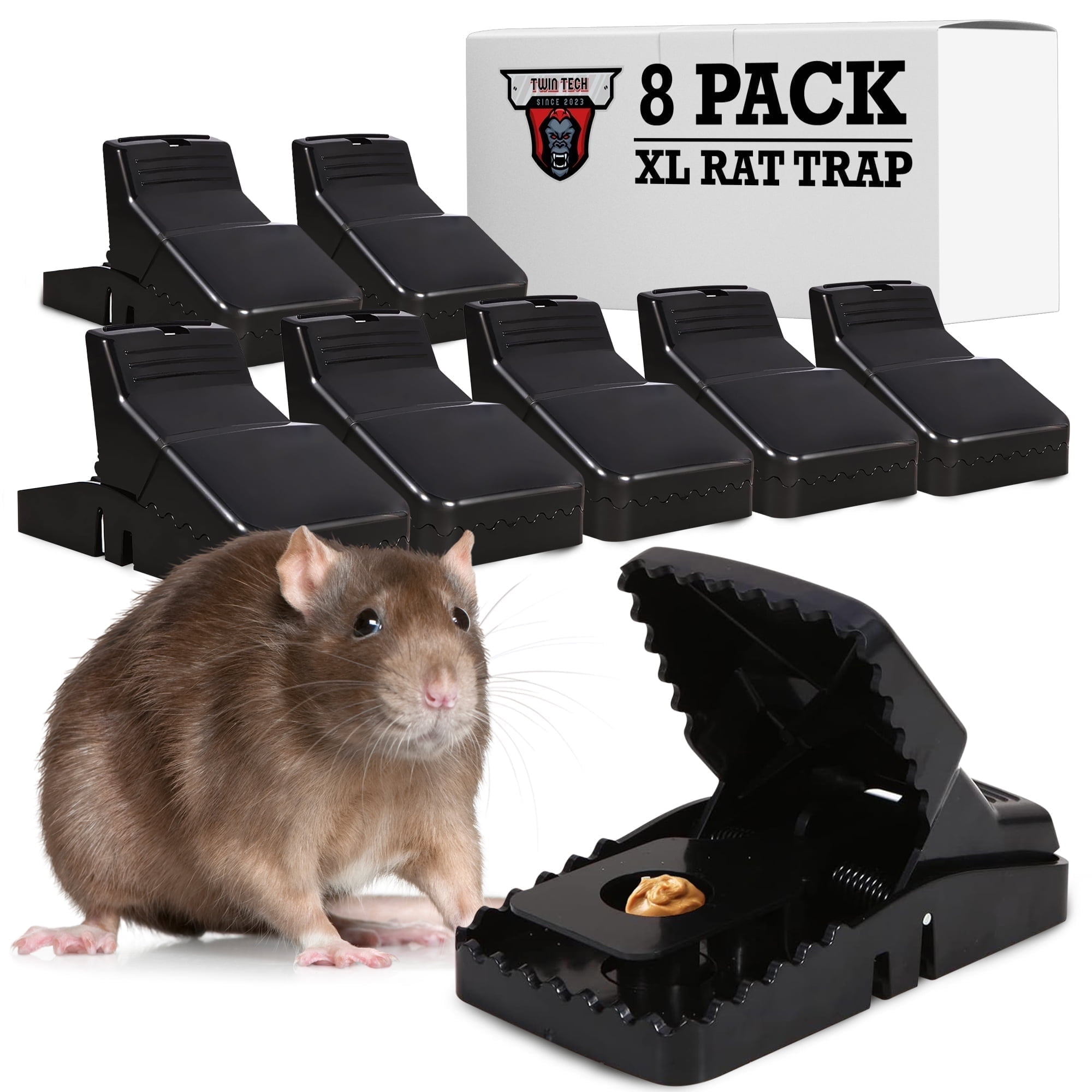 TwinTech Rat Traps - Indoor & Outdoor Professional Grade Squirrel Trap ...