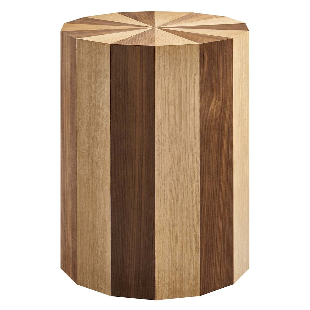 Twirl Two-Toned Wood Veneer Side Table in Oak Walnut - Walmart.com