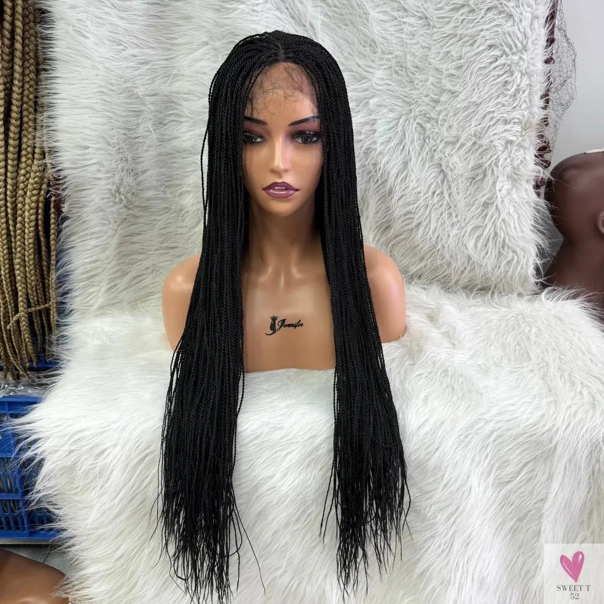 Twist Braided Wigs, Knotless Synthetic Lace Front Wigs, 28'' Long ...