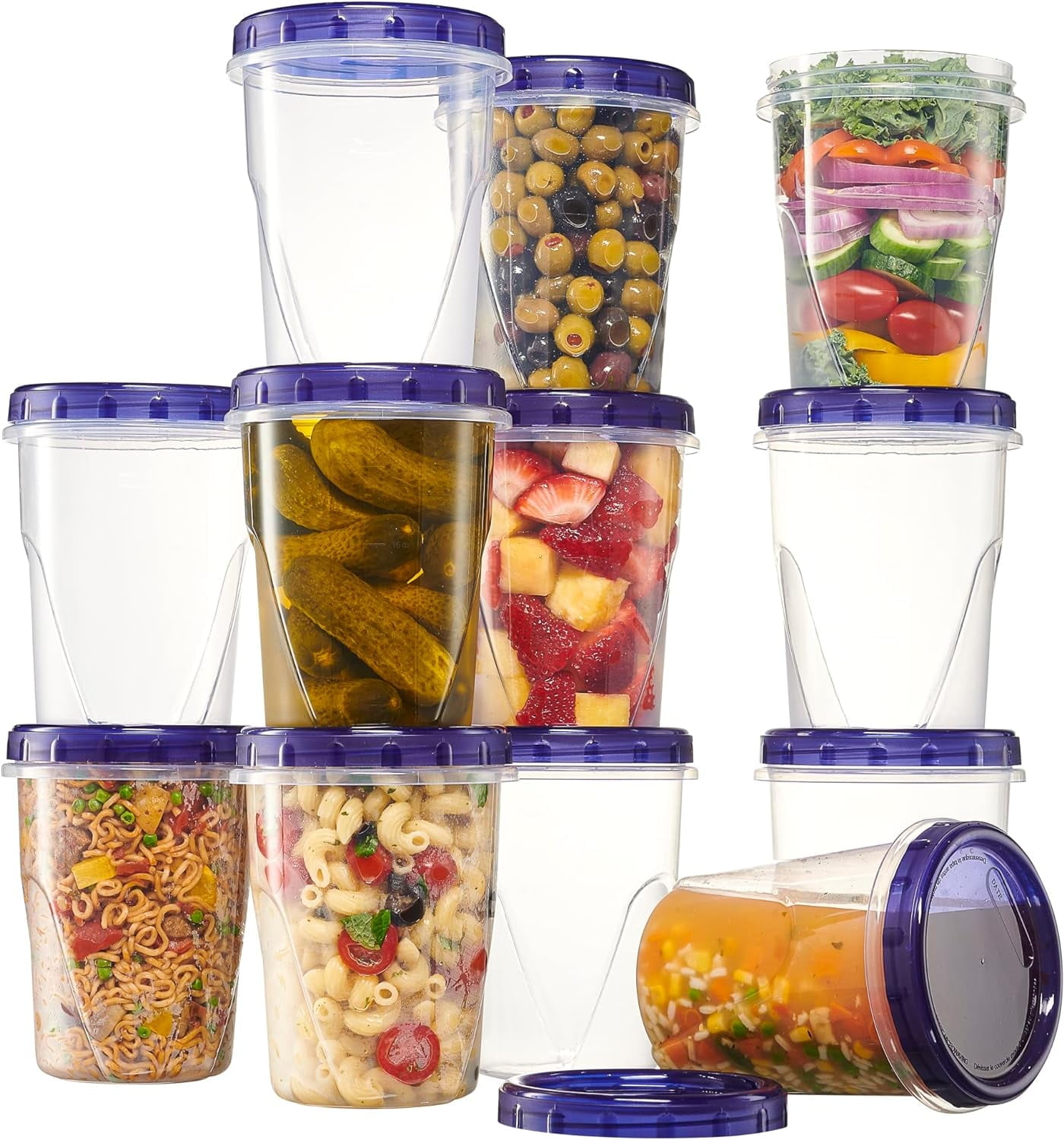 PLASTICPRO 32 Oz Twist Cap Meal Prep Containers Reusable Food Storage ...
