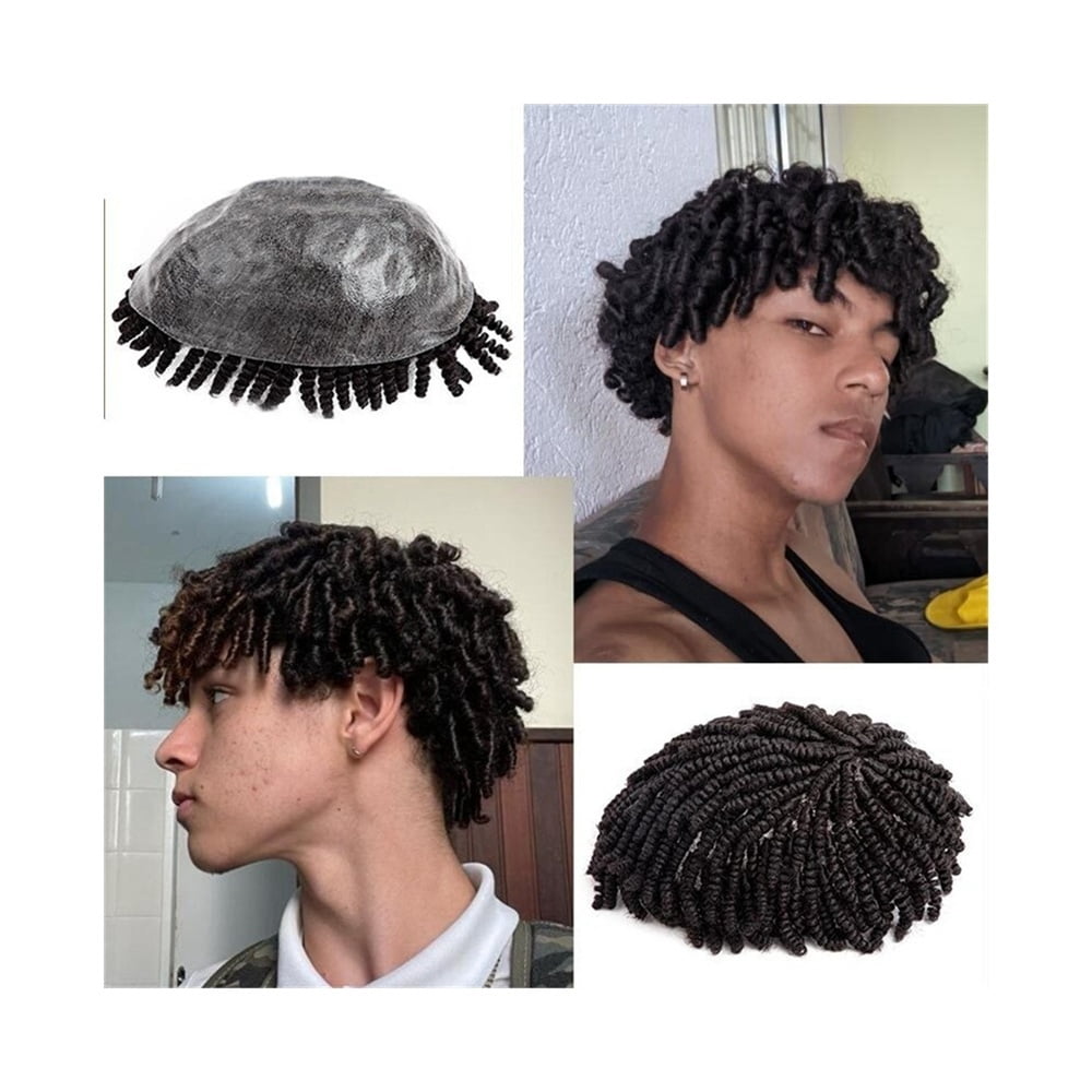 Twist Crochet Braided Men's Capillary Prothesis 6" Human Hair 0.1mm ...